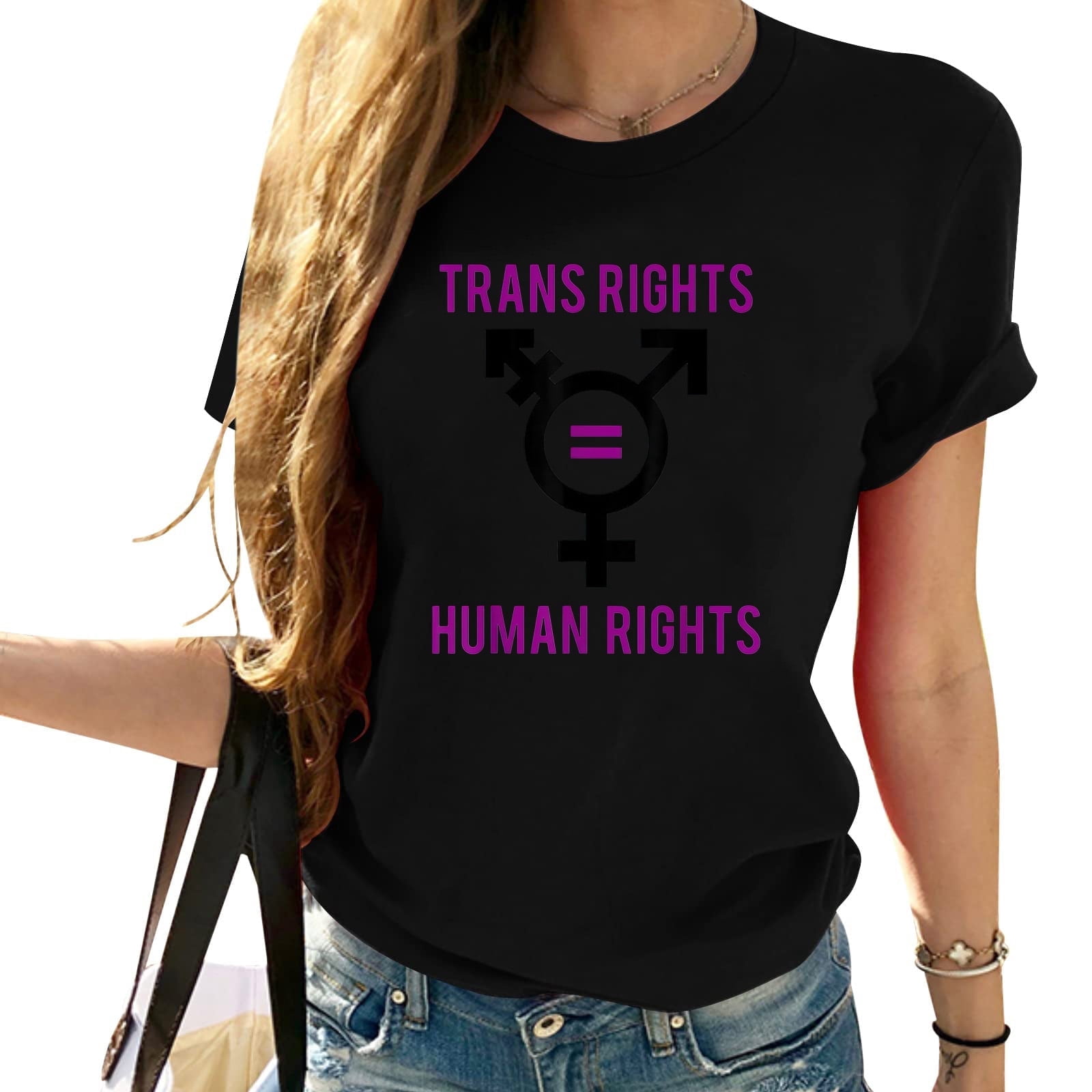 VogueVale Womens Transgender Activist Movement Protest T Shirt-S ...