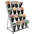 Vohala 4 Tiers Flower Stand Display with Buckets, Flower Cart Display ...