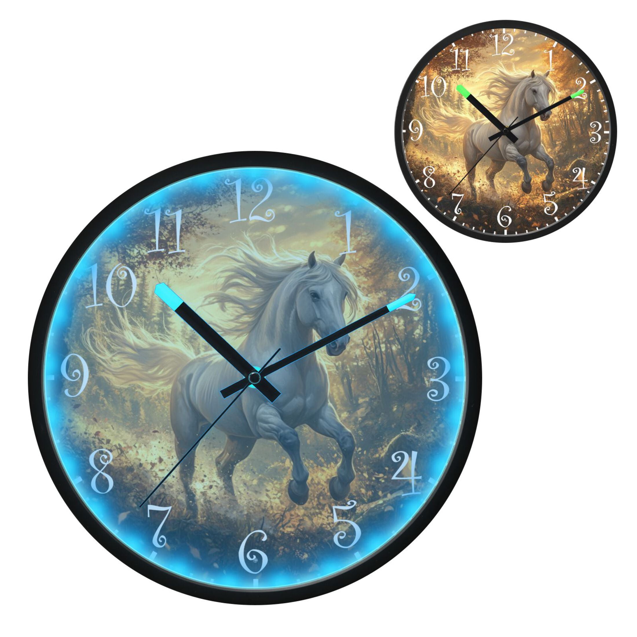 Voice Activated Clock with Glow Light 12 Inch Large Silent Wall Clock ...
