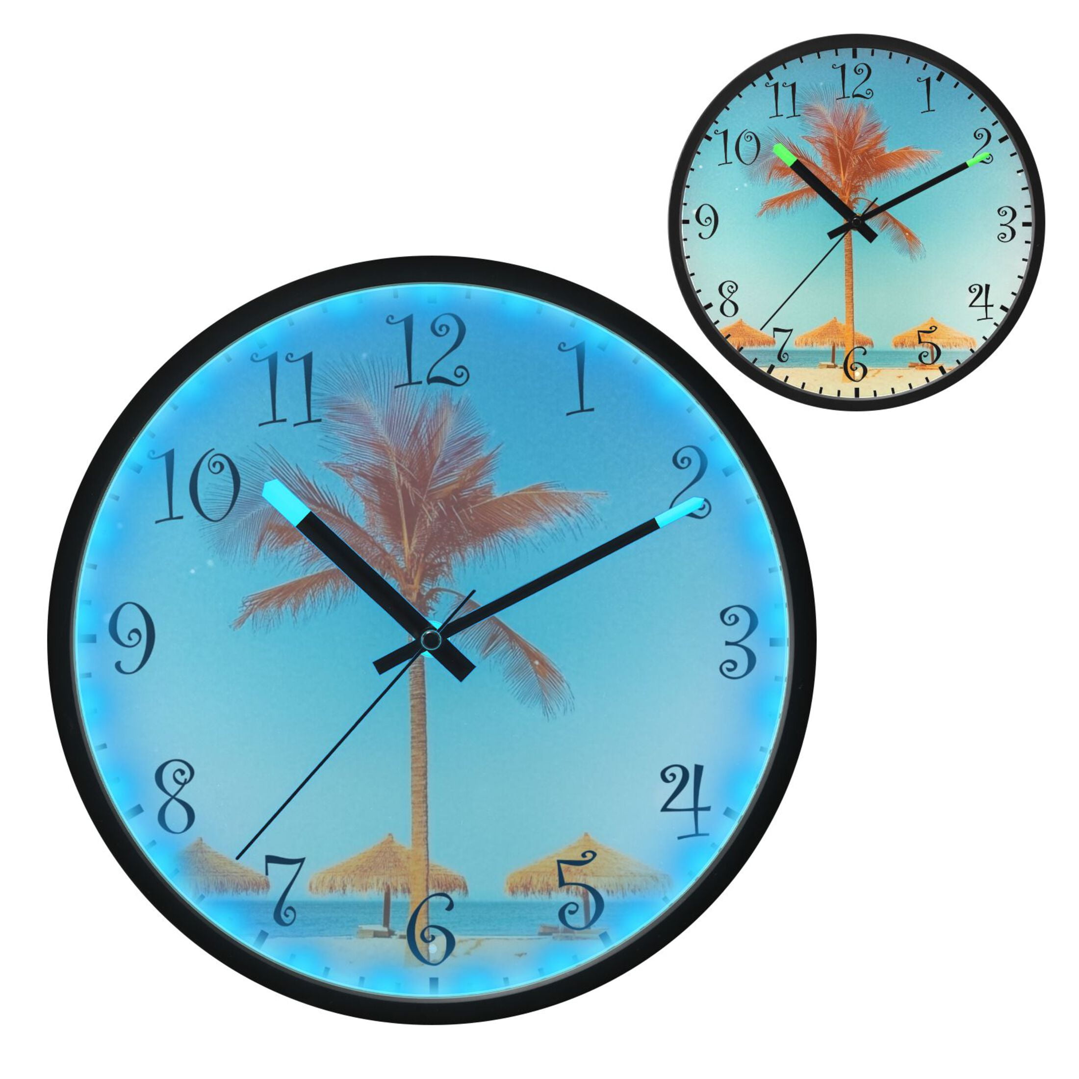 Voice Activated Clock with Glow Light 12 Inch Large Silent Wall Clock ...