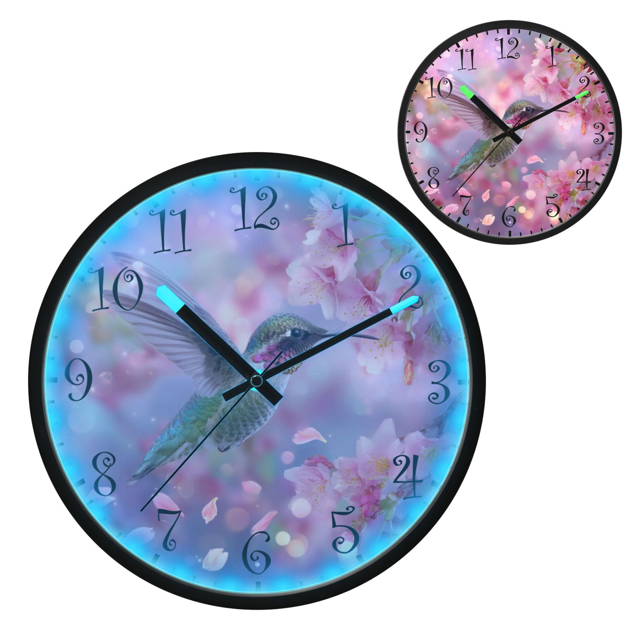 Voice Activated Clock with Glow Light 12 Inch Large Silent Wall Clock ...