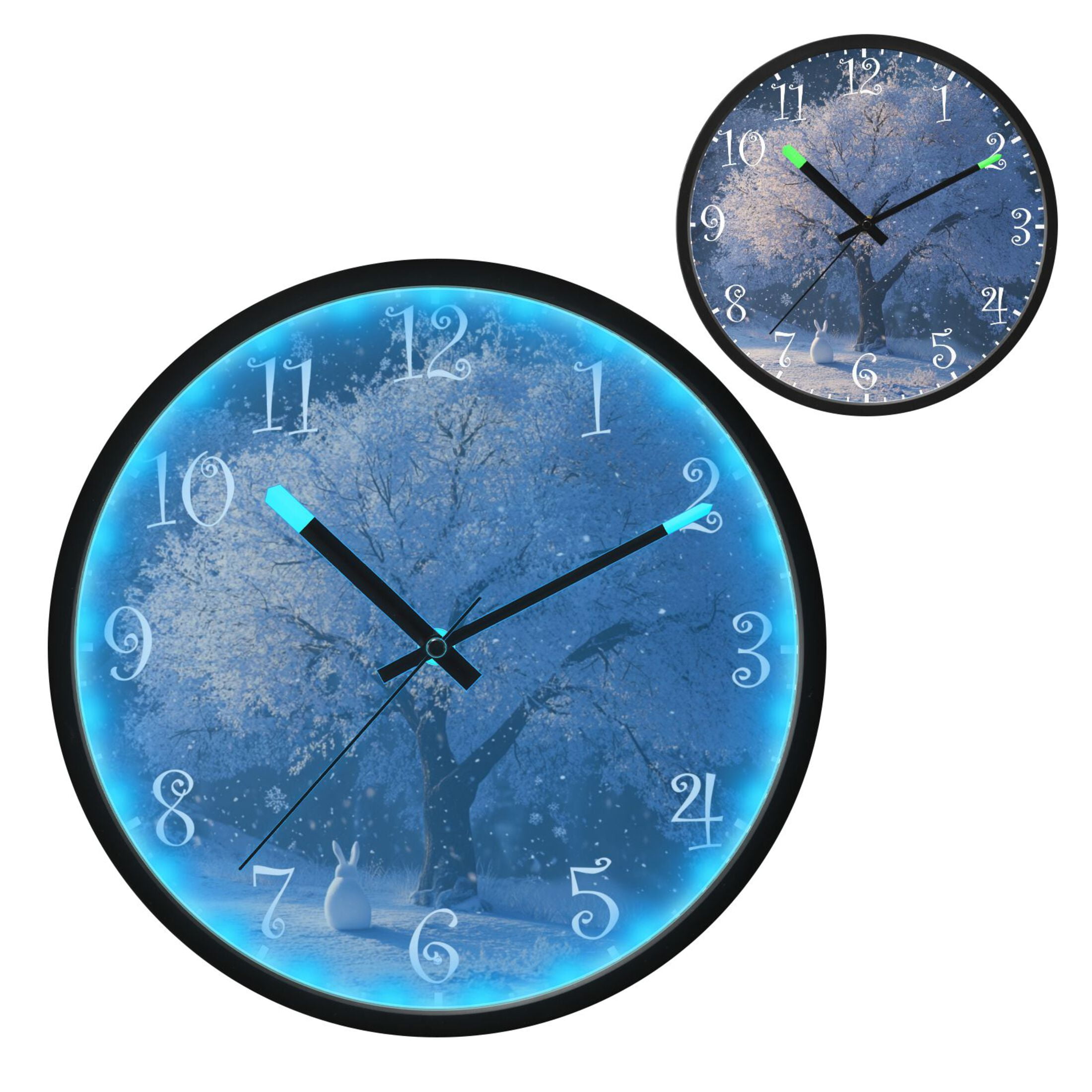 Voice Activated Clock with Glow Light 12 Inch Large Silent Wall Clock ...