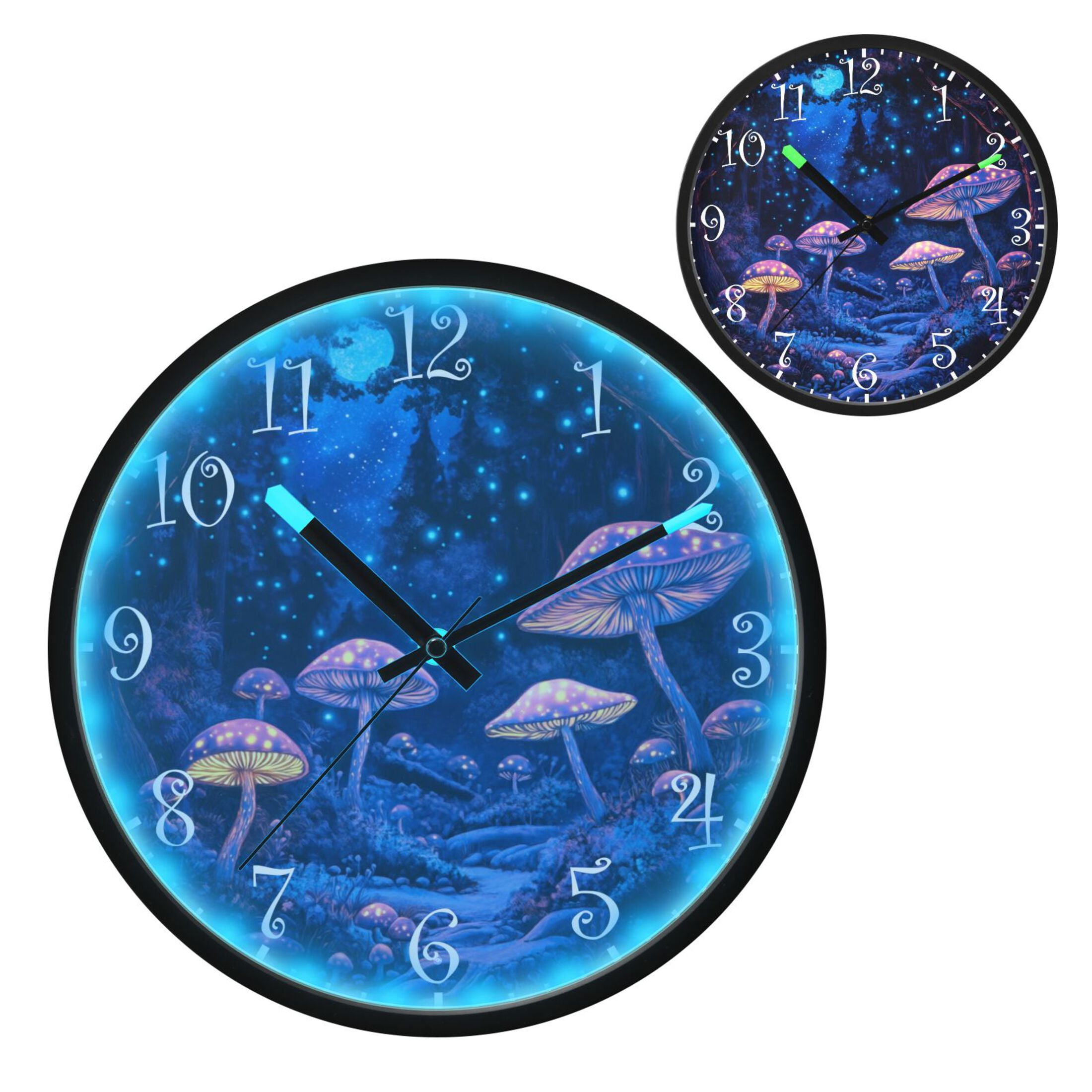 Voice Activated Clock with Glow Light 12 Inch Large Silent Wall Clock ...