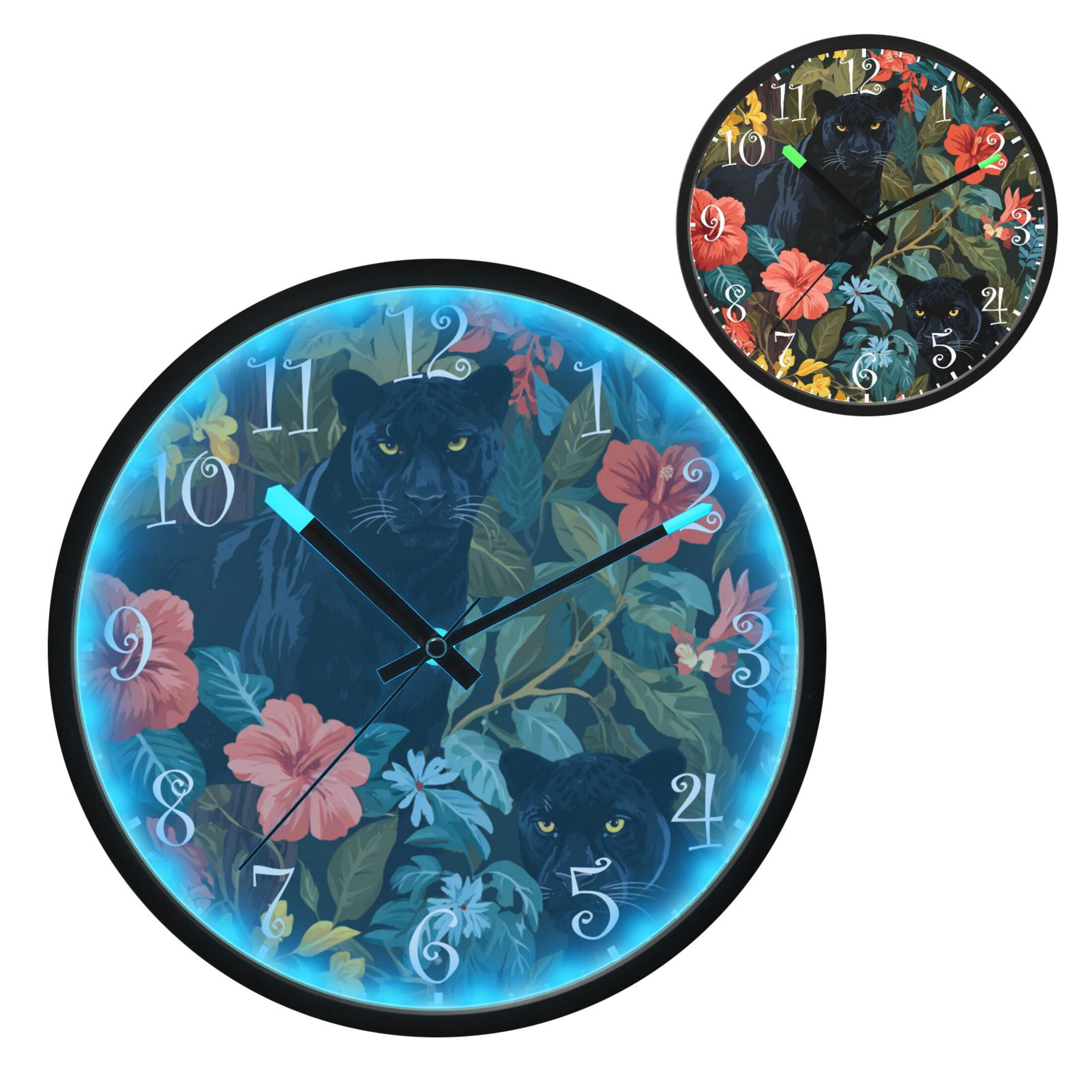 Voice Activated Clock with Glow Light 12 Inch Large Silent Wall Clock ...