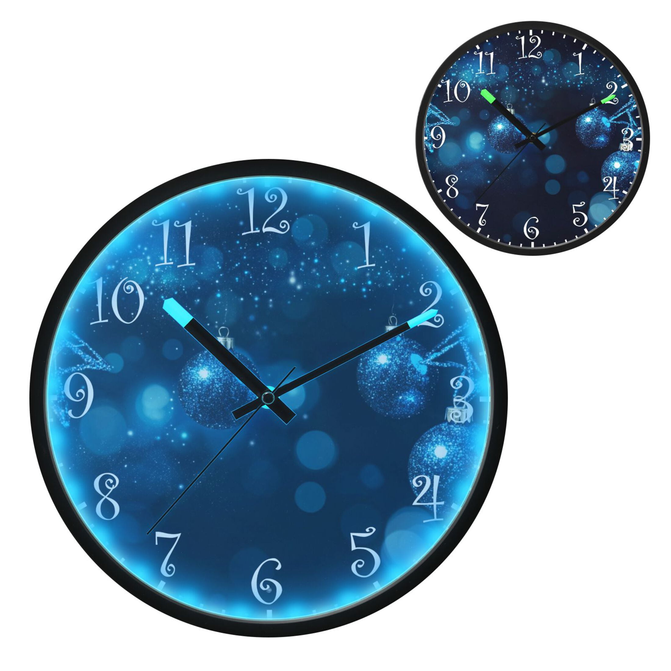 Voice Activated Clock with Glow Light 12 Inch Large Silent Wall Clock ...