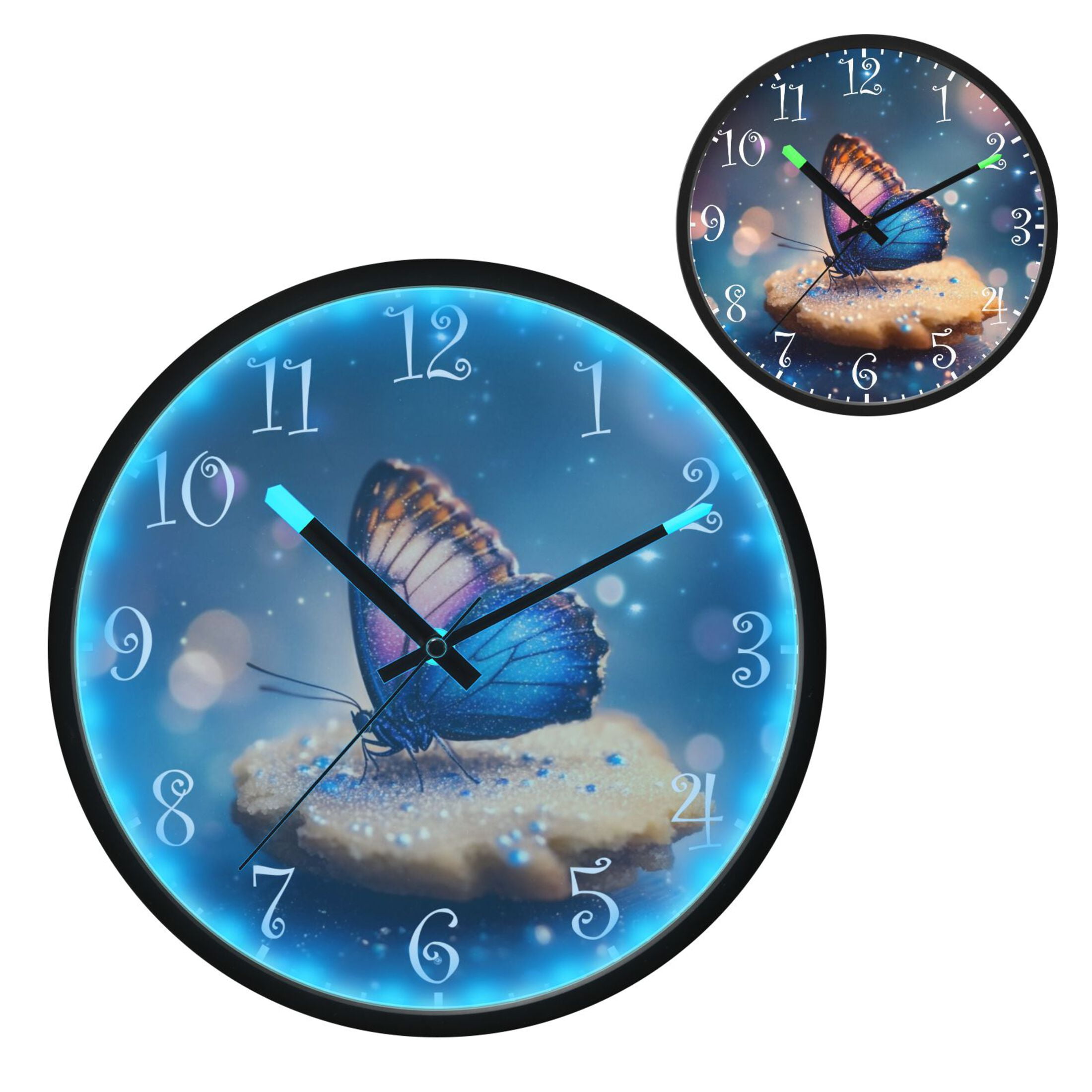 Voice Activated Clock with Glow Light 12 Inch Large Silent Wall Clock ...
