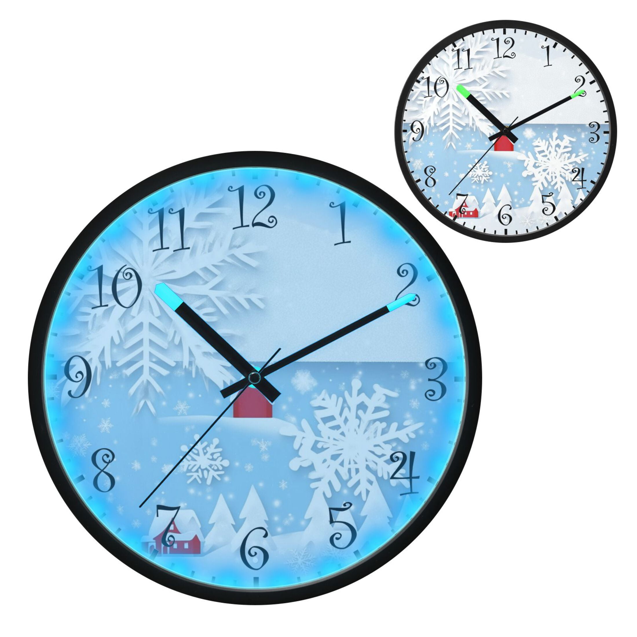 Voice Activated Clock with Glow Light 12 Inch Large Silent Wall Clock ...