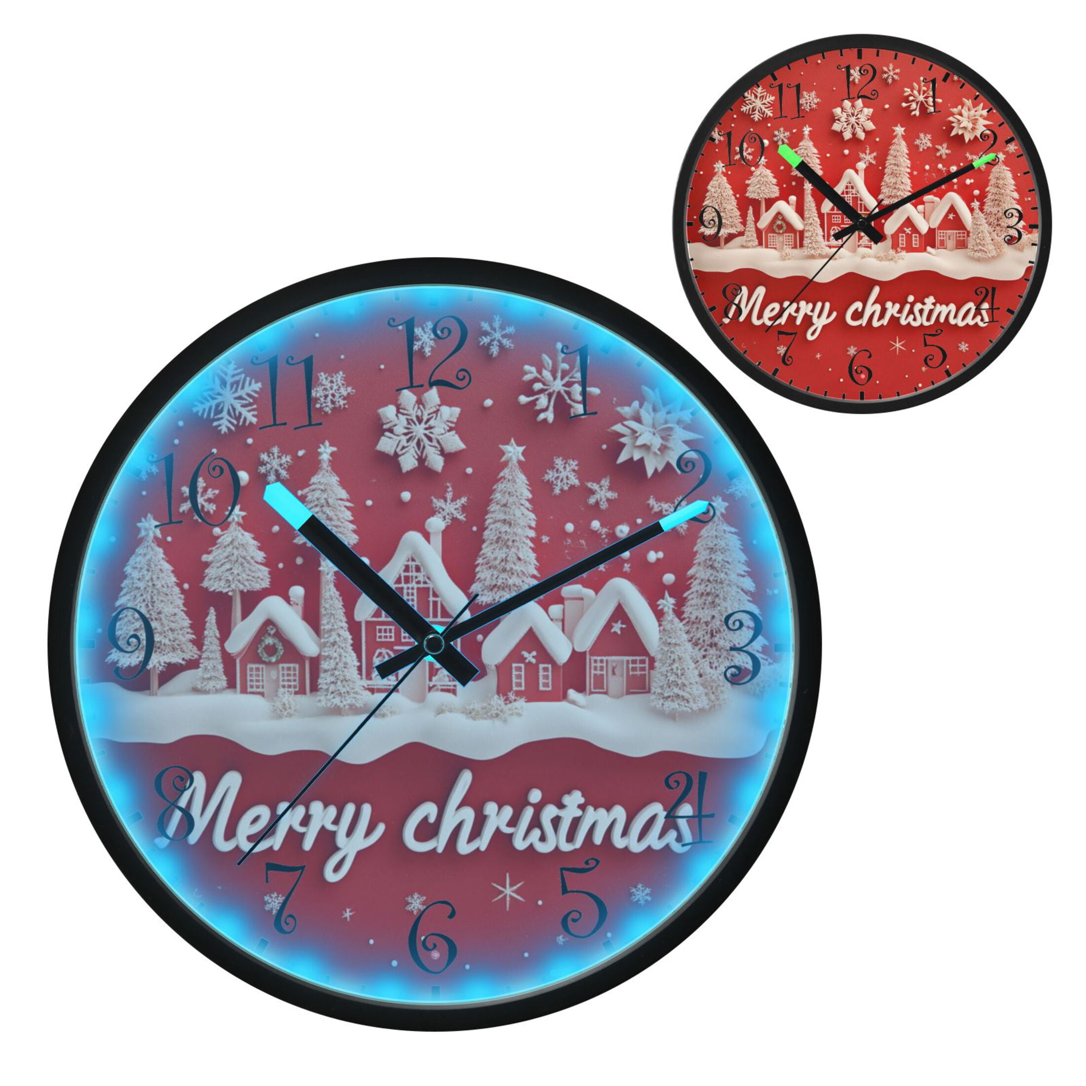 Voice Activated Clock with Glow Light 12 Inch Large Silent Wall Clock ...