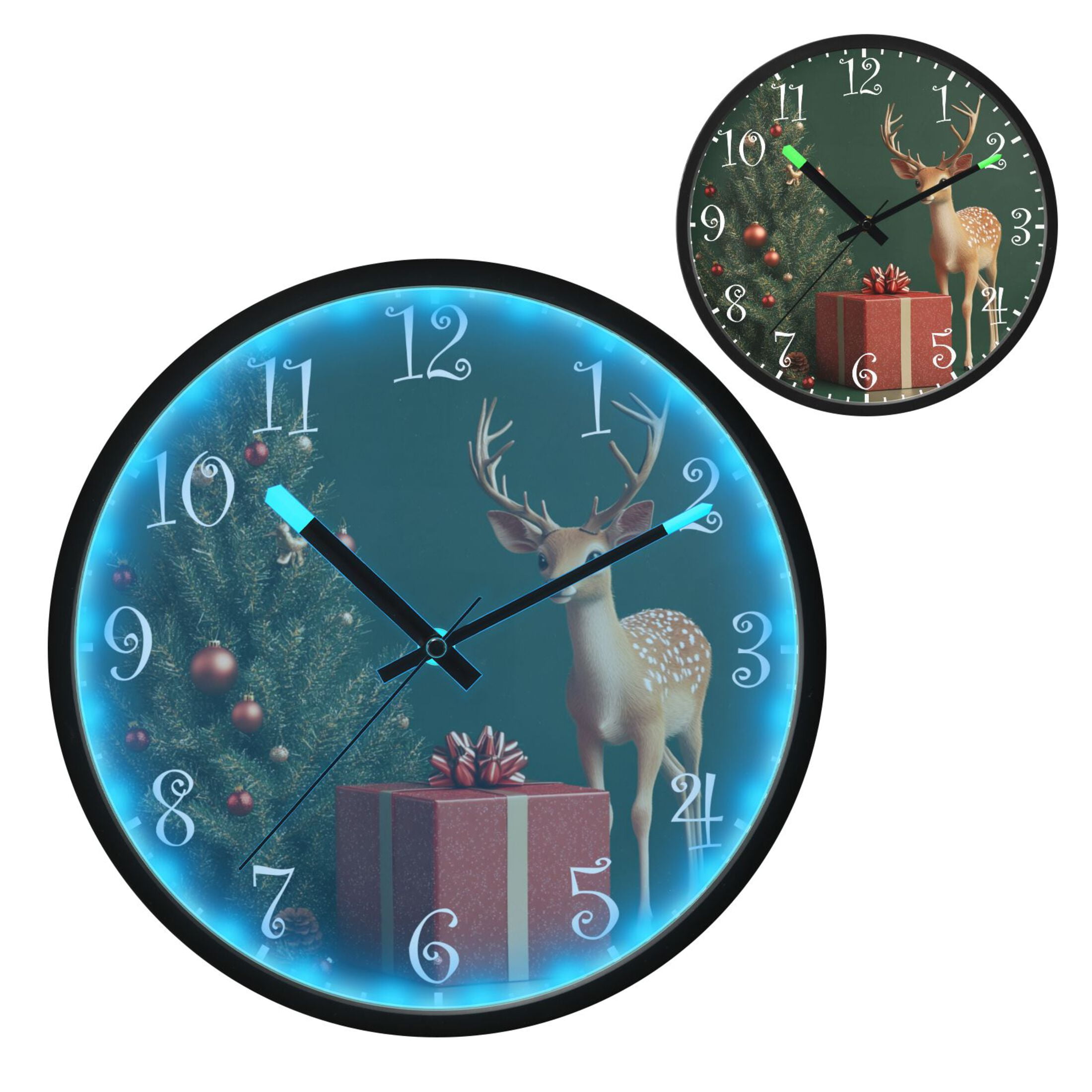 Voice Activated Clock with Glow Light 12 Inch Large Silent Wall Clock ...