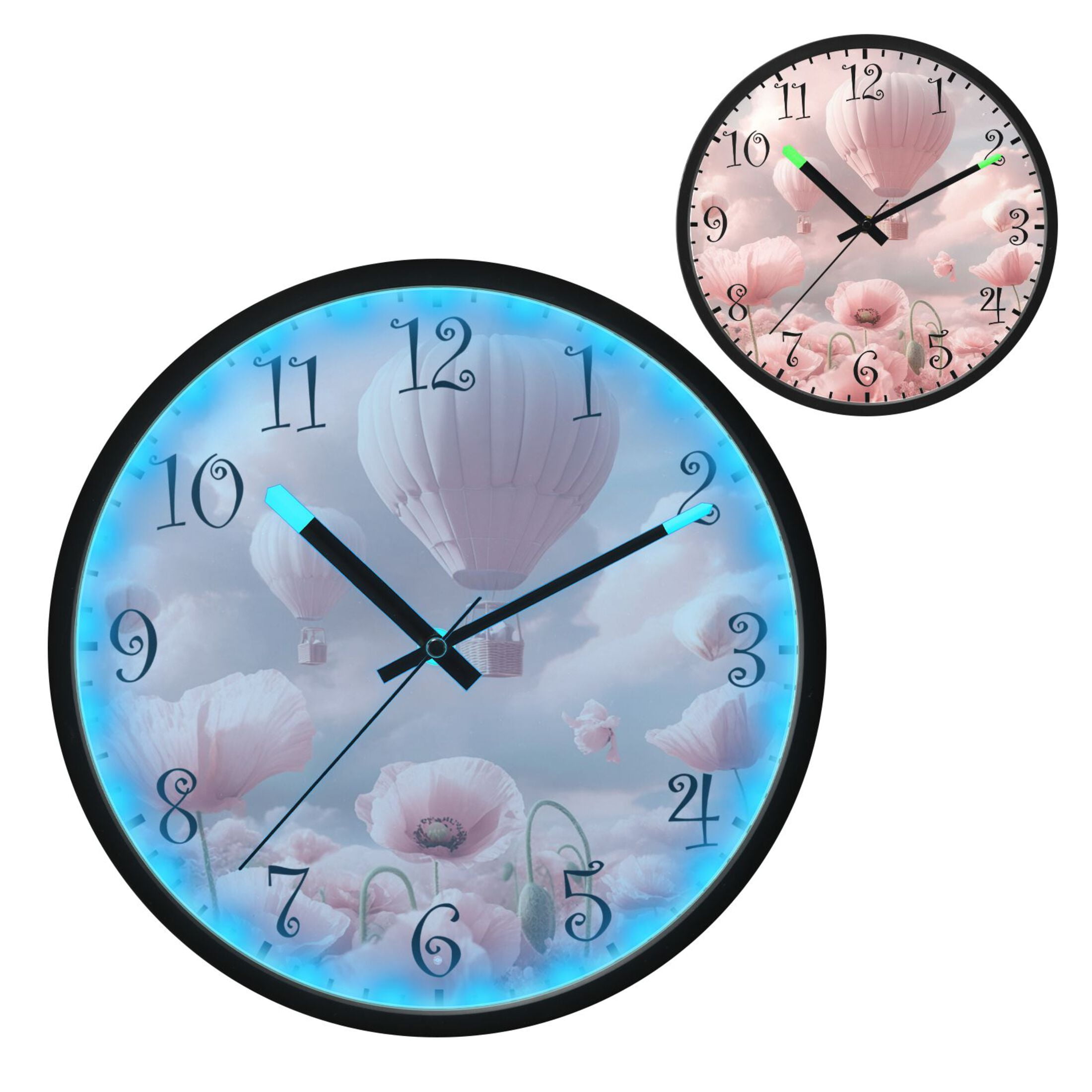 Voice Activated Clock with Glow Light 12 Inch Large Silent Wall Clock ...