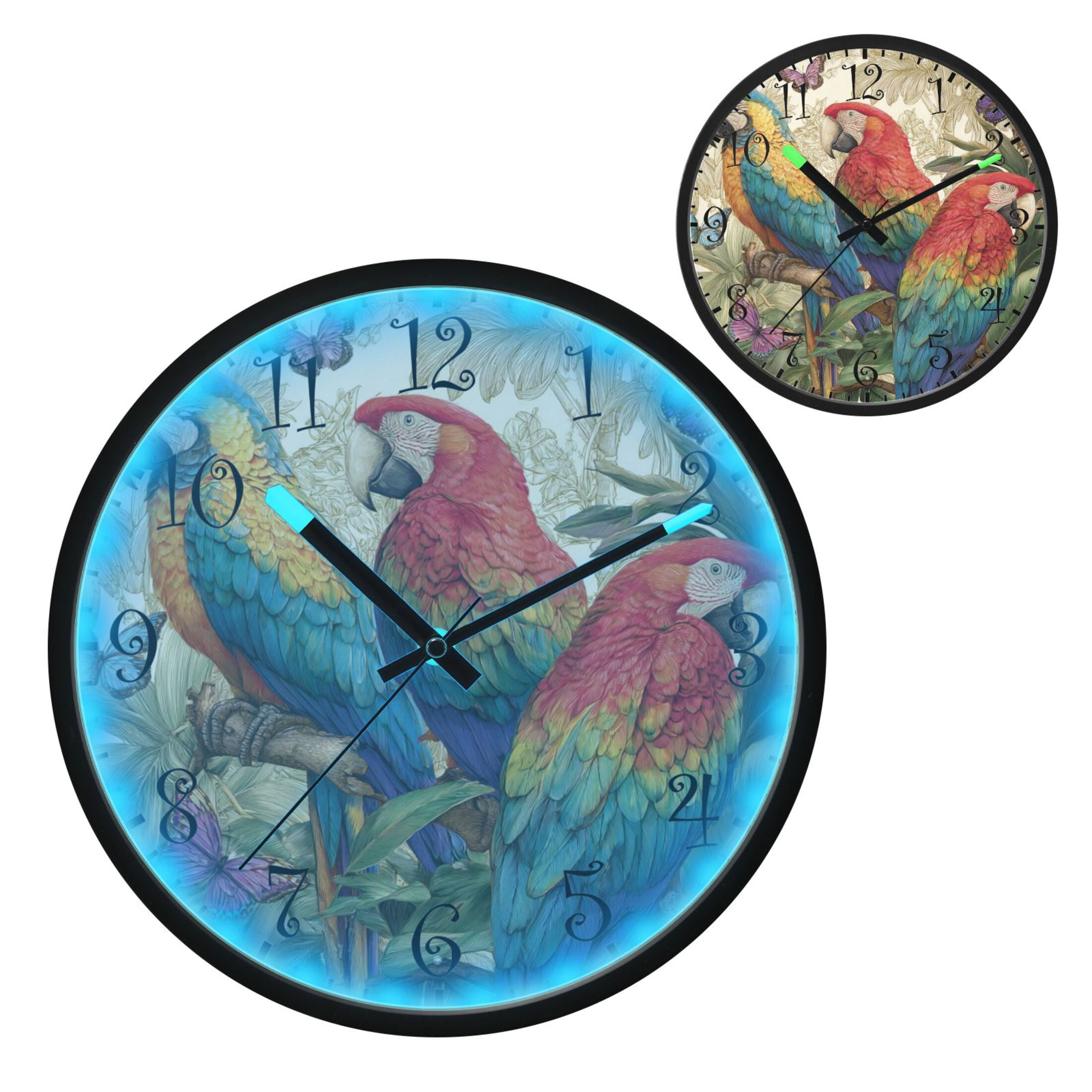 Voice Activated Clock with Glow Light 12 Inch Large Silent Wall Clock ...