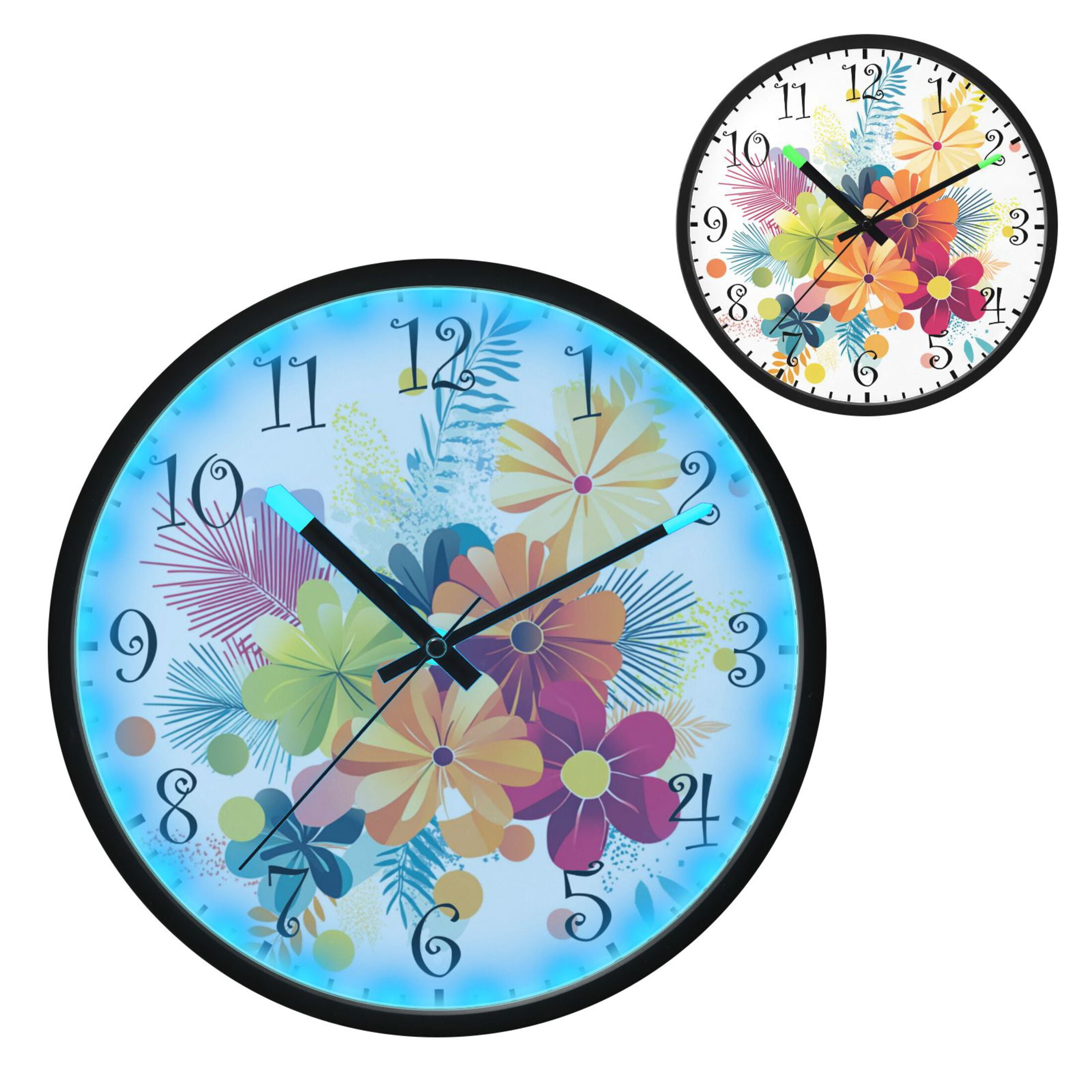 Voice Activated Clock with Glow Light 12 Inch Large Silent Wall Clock ...