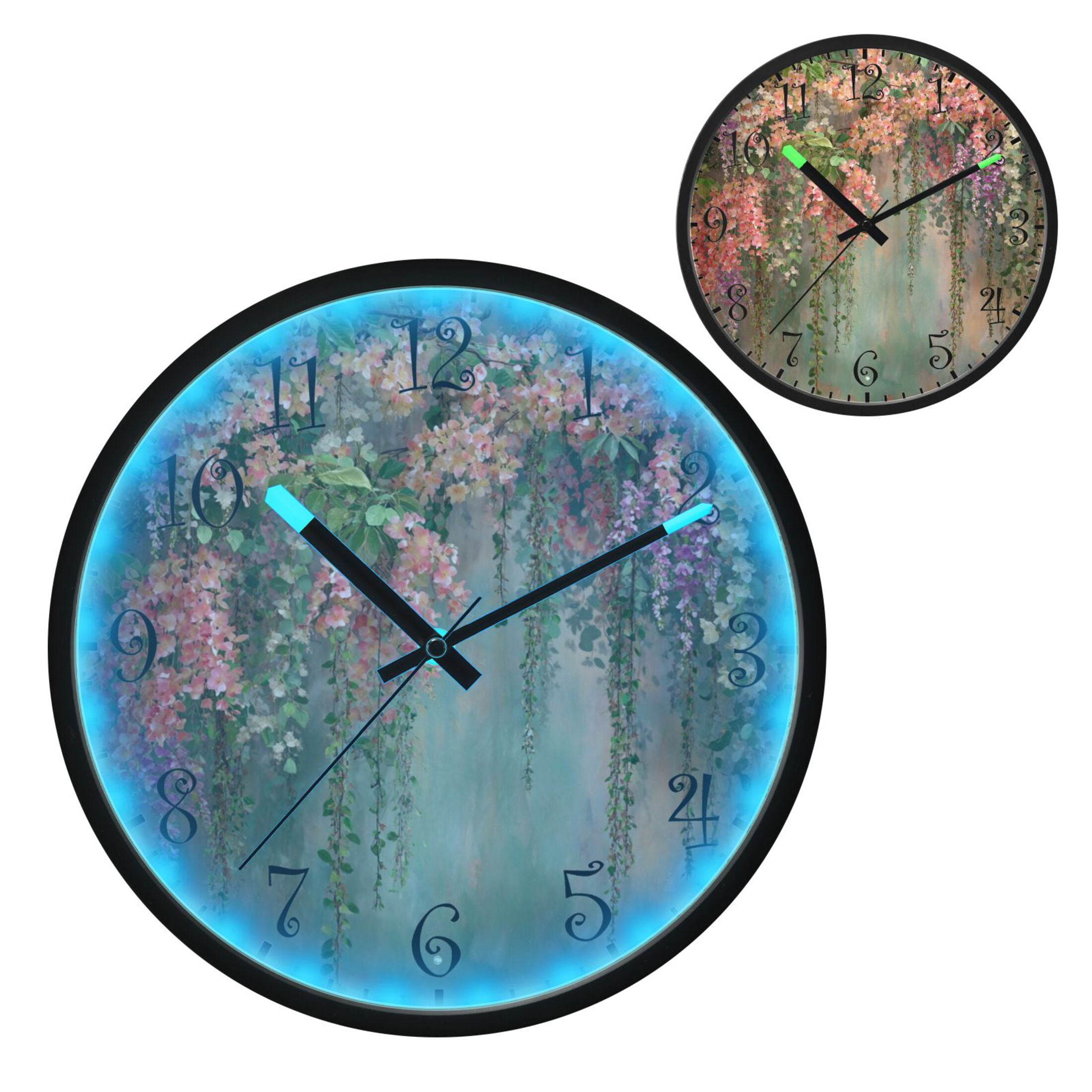 Voice Activated Clock with Glow Light 12 Inch Large Silent Wall Clock ...