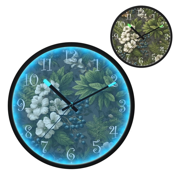 Voice Activated Clock with Glow Light 12 Inch Large Silent Wall Clock ...