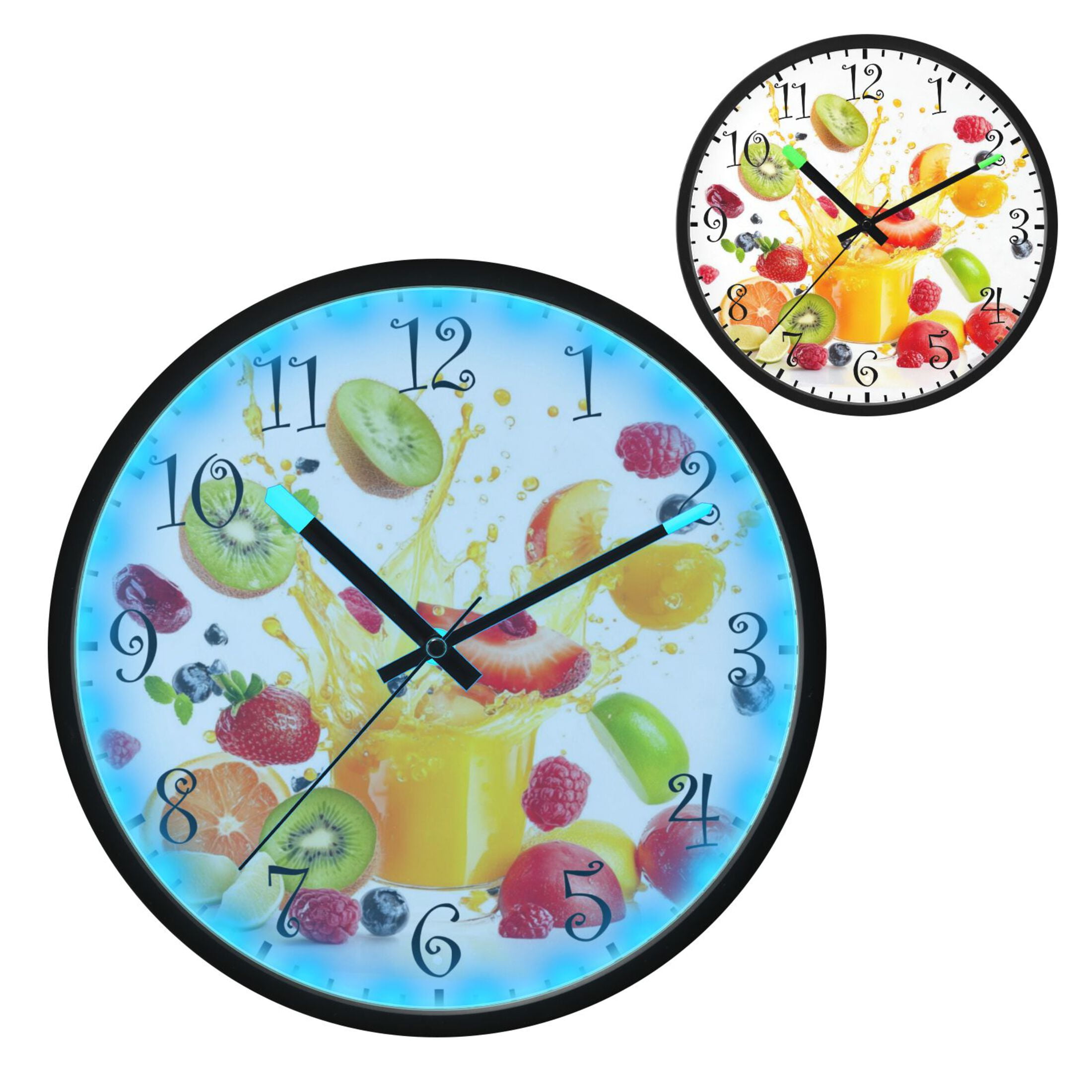 Voice Activated Clock with Glow Light 12 Inch Large Silent Wall Clock ...