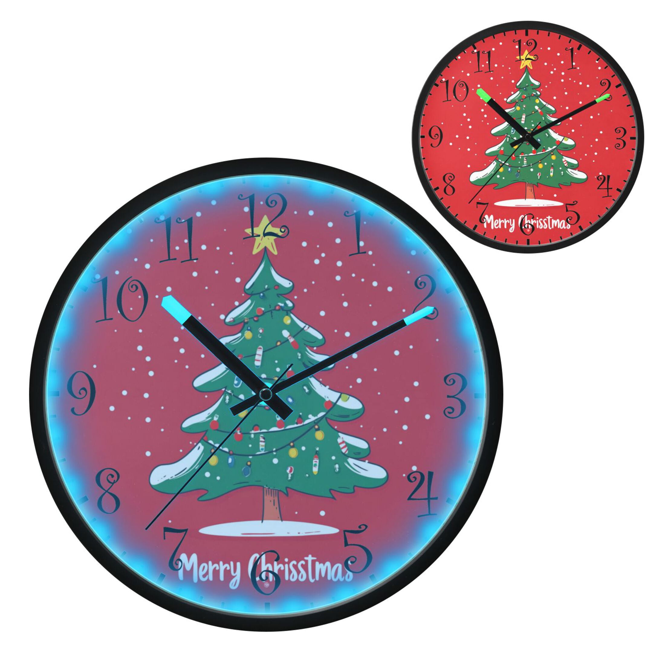 Voice Activated Clock with Glow Light 12 Inch Large Silent Wall Clock ...
