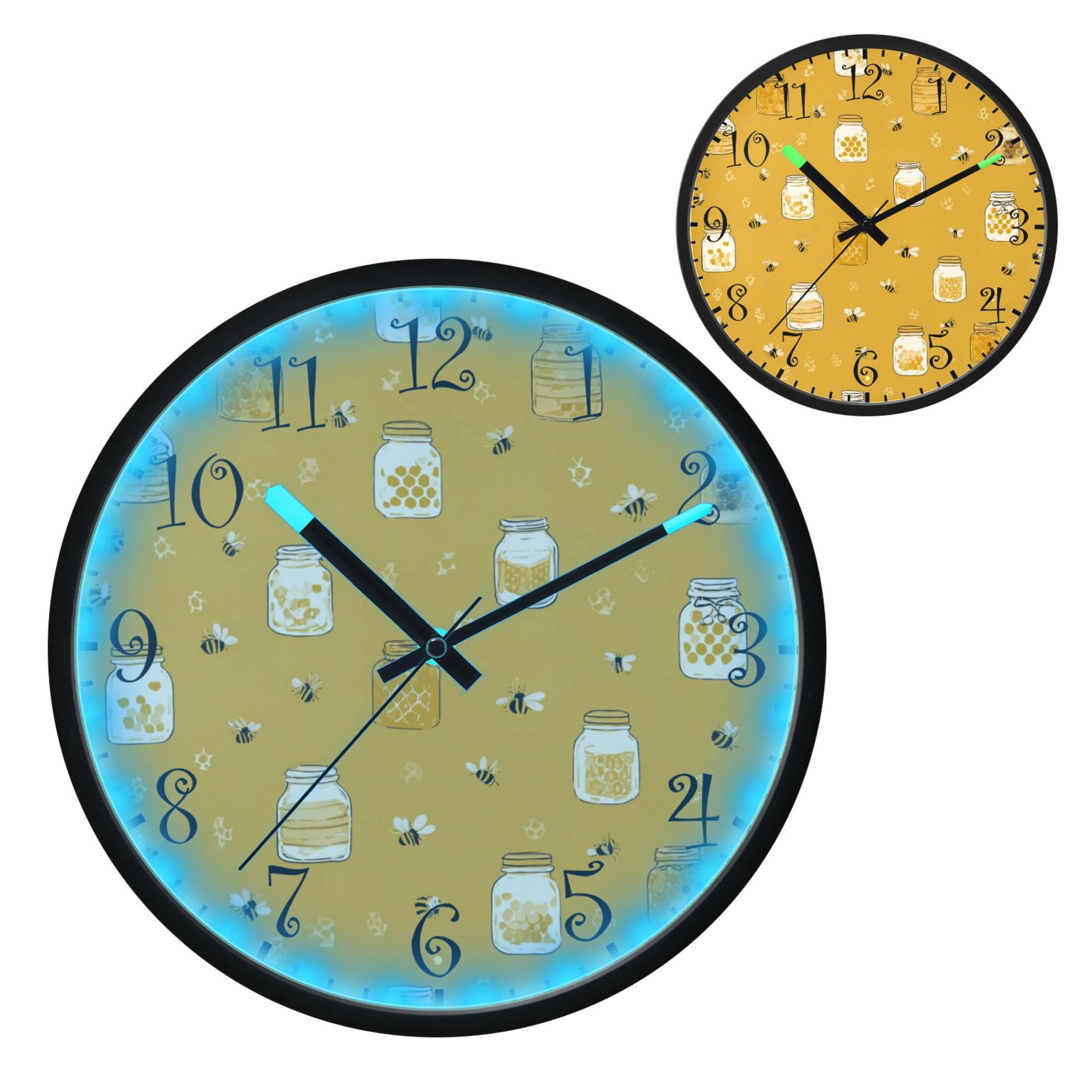 Voice Activated Clock with Glow Light 12 Inch Large Silent Wall Clock ...
