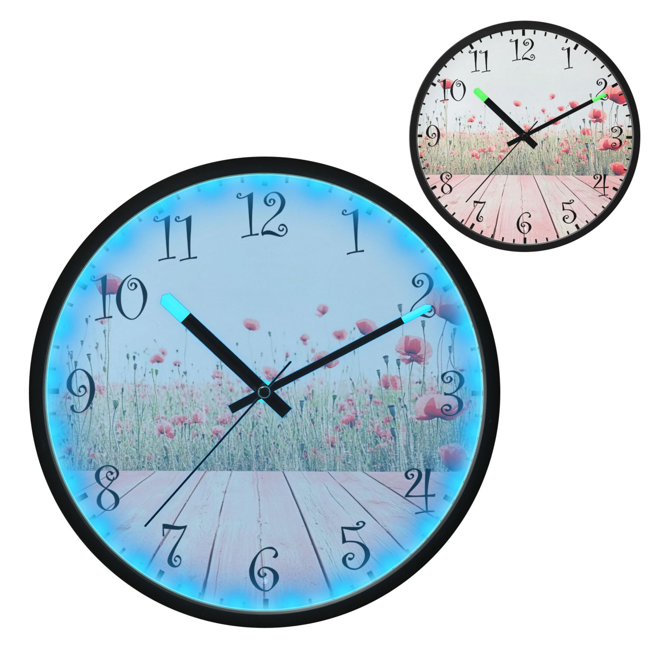 Voice Activated Clock with Glow Light 12 Inch Large Silent Wall Clock ...
