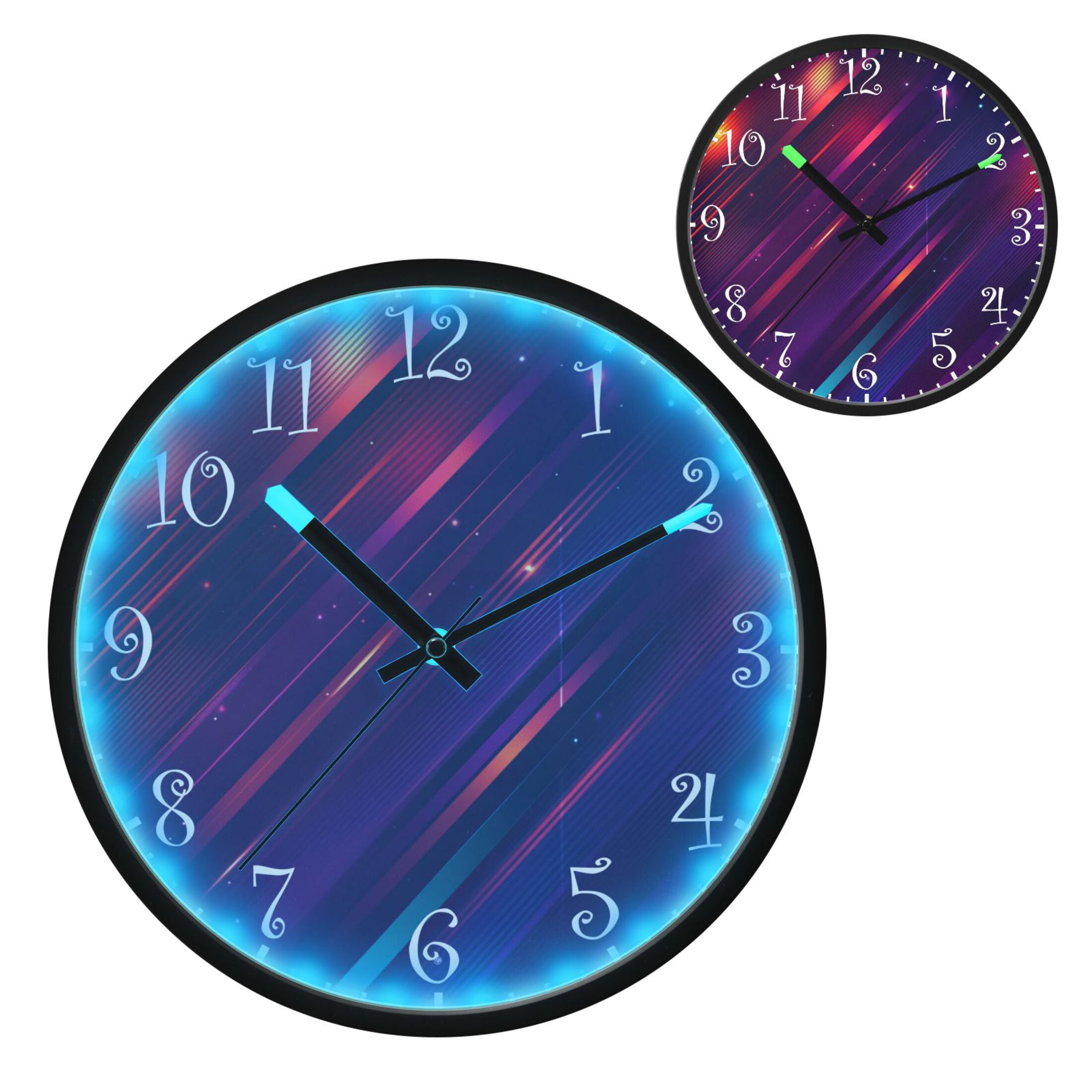 Voice Activated Clock with Glow Light 12 Inch Large Silent Wall Clock ...