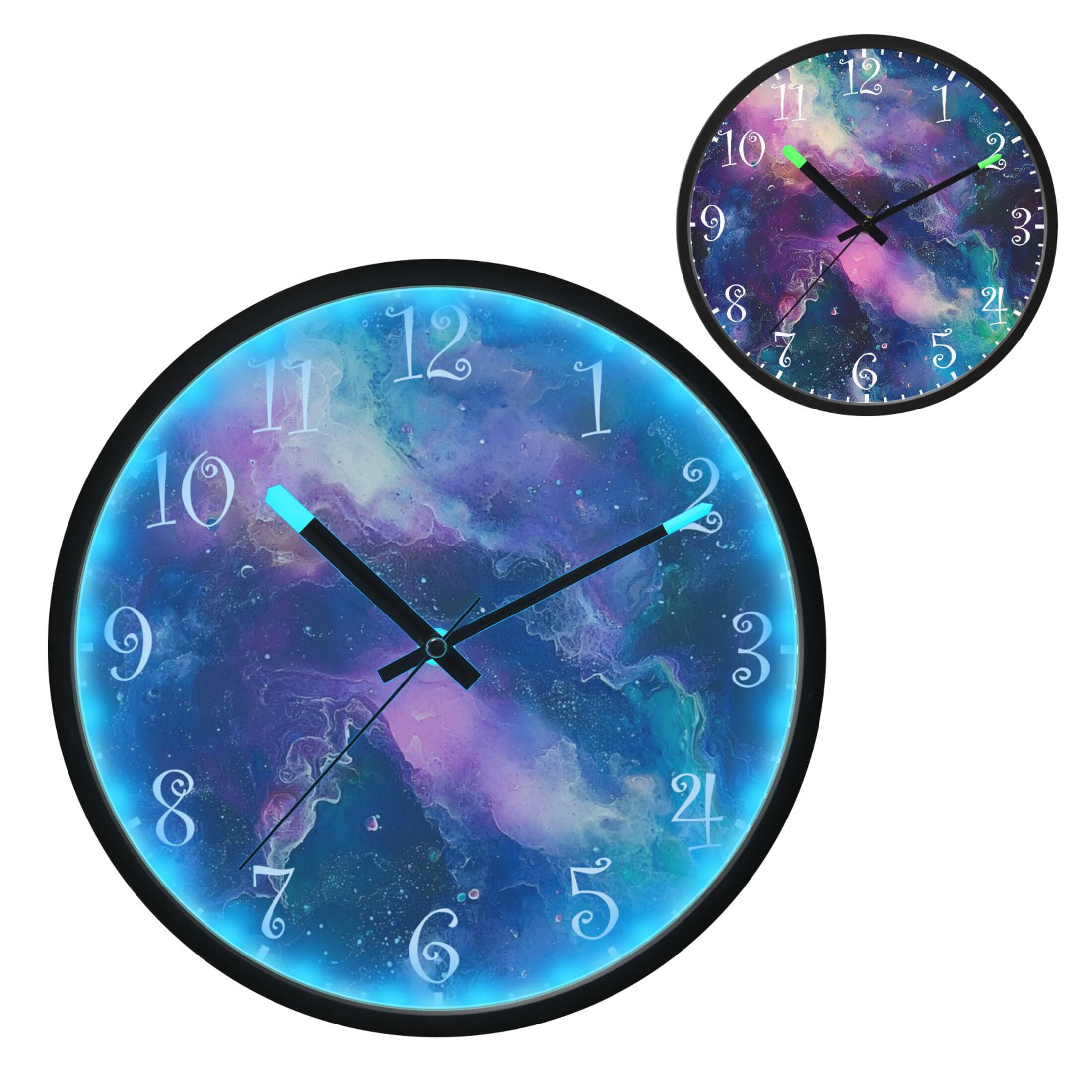 Voice Activated Clock with Glow Light 12 Inch Large Silent Wall Clock ...