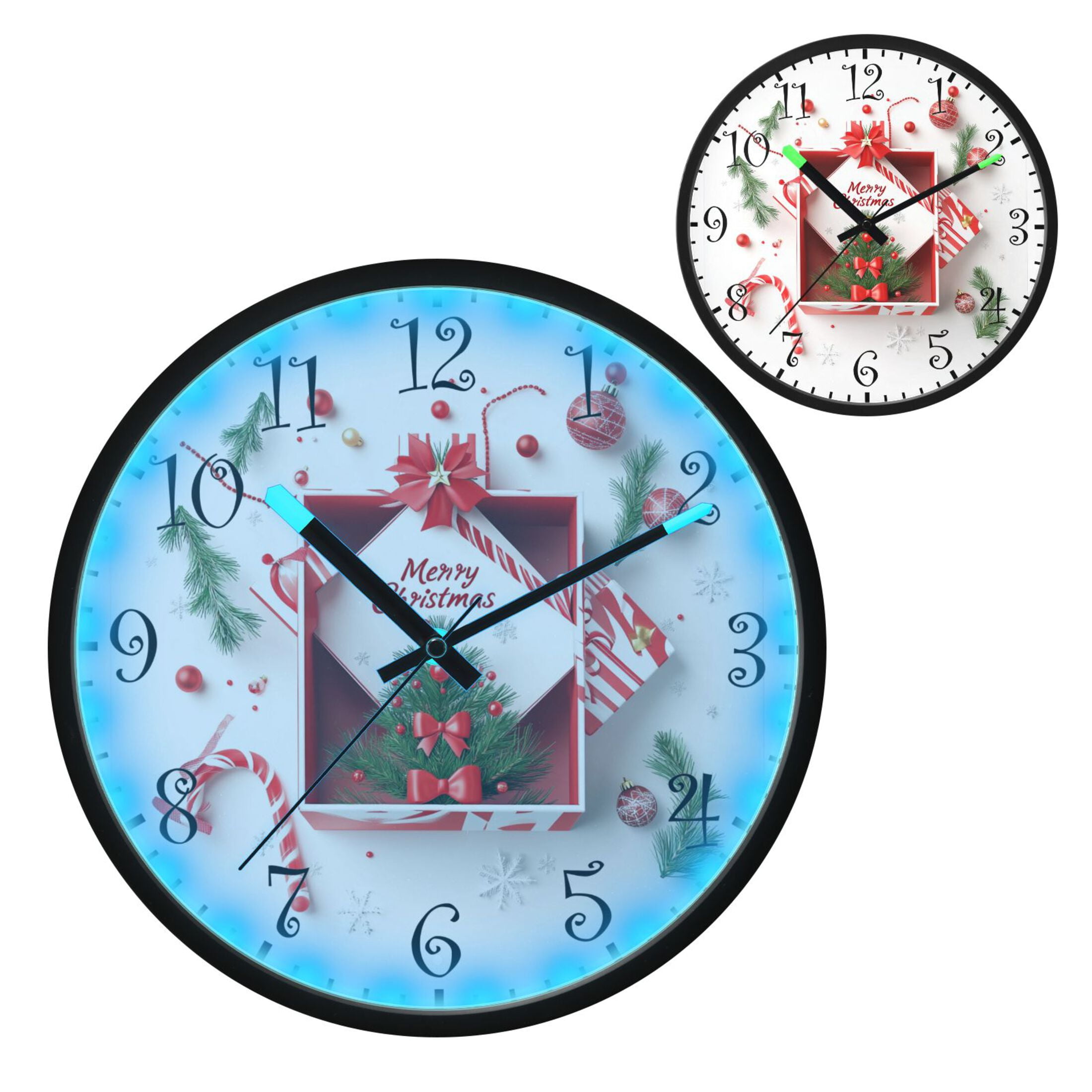 Voice Activated Clock with Glow Light 12 Inch Large Silent Wall Clock ...