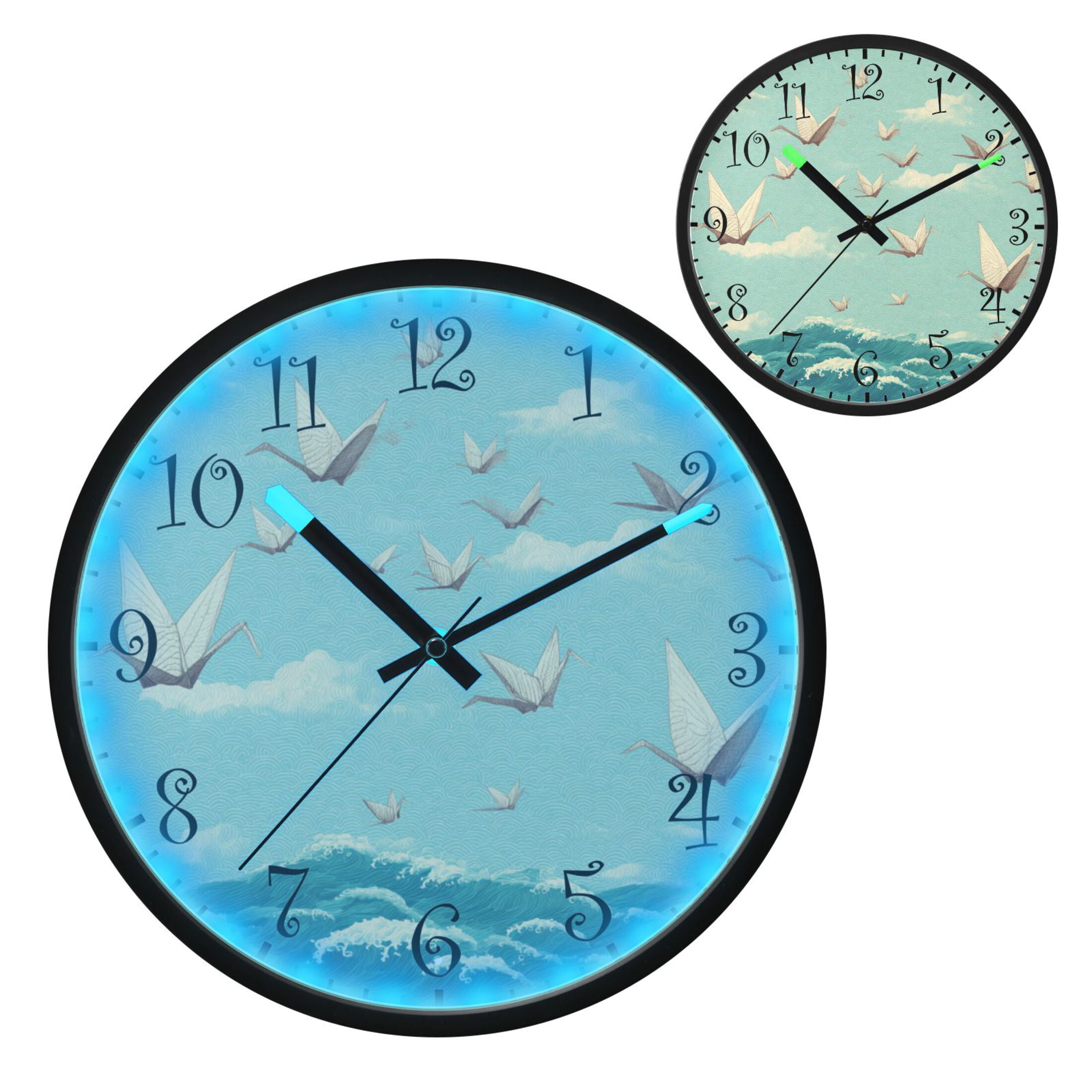 Voice Activated Clock with Glow Light 12 Inch Large Silent Wall Clock ...