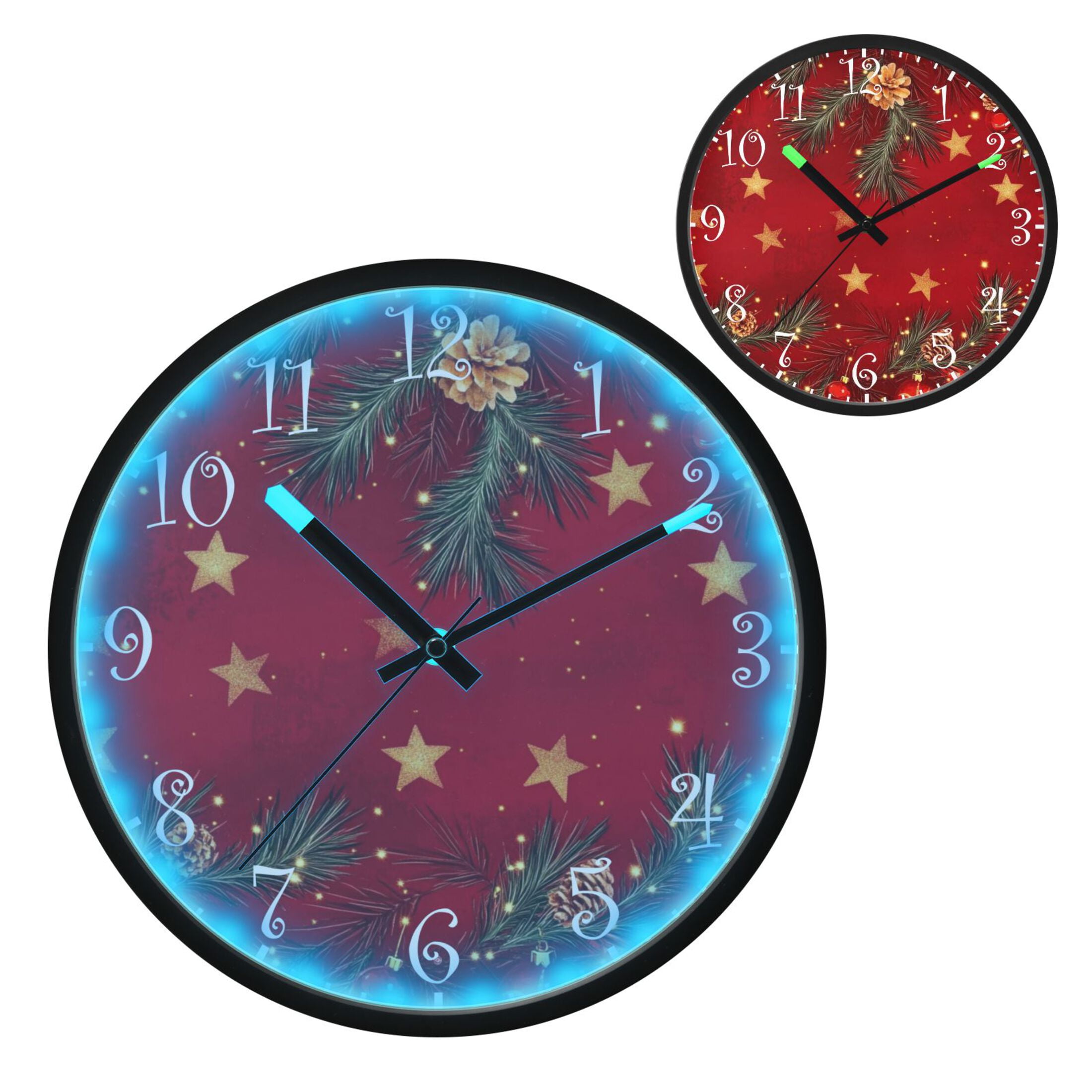 Voice Activated Clock with Glow Light 12 Inch Large Silent Wall Clock ...