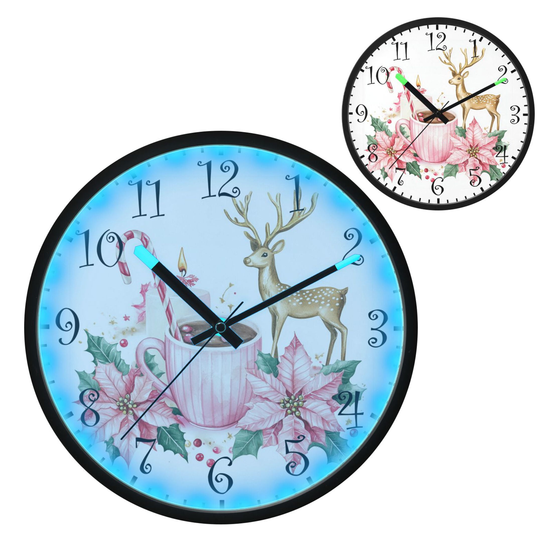 Voice Activated Clock with Glow Light 12 Inch Large Silent Wall Clock ...