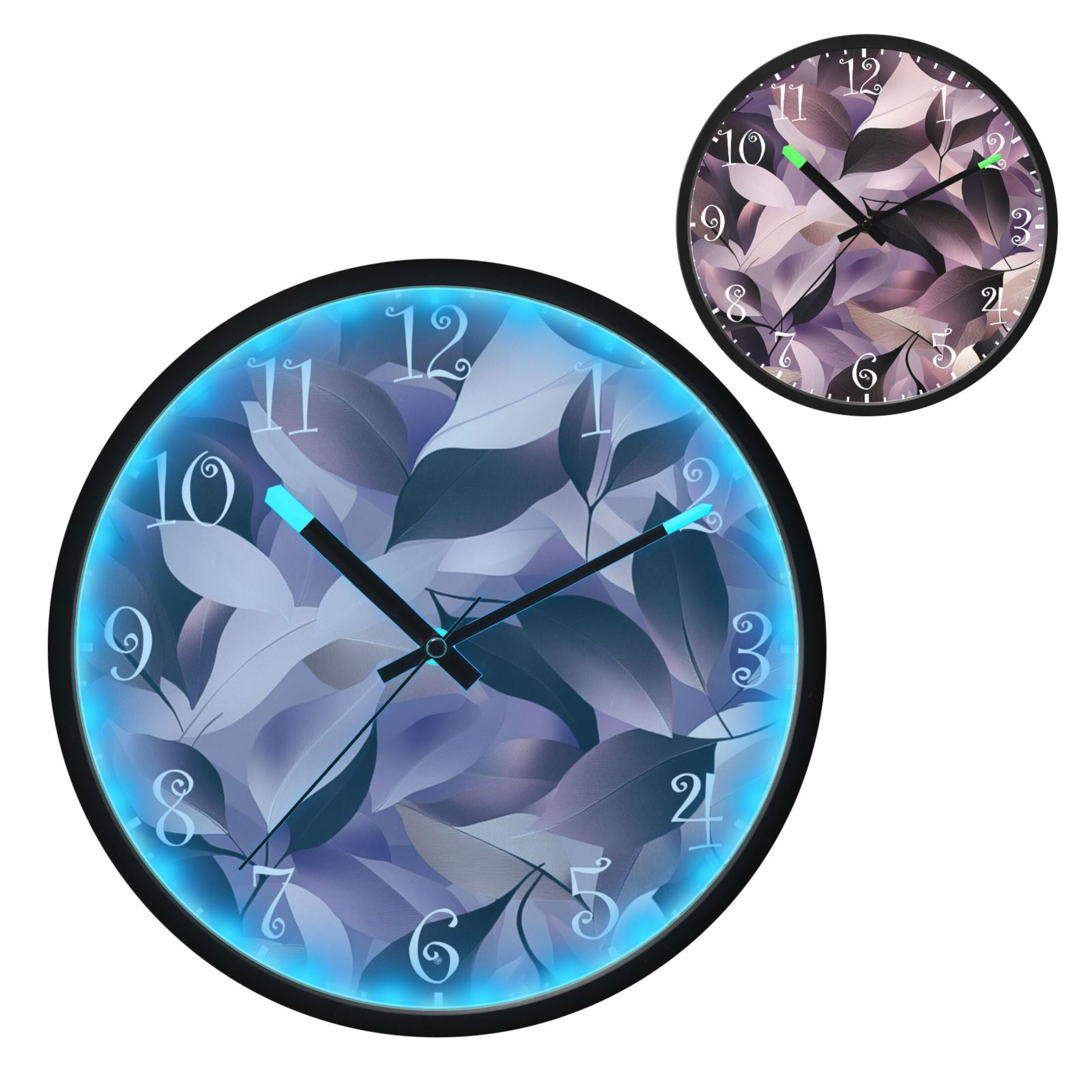 Voice Activated Clock with Glow Light 12 Inch Large Silent Wall Clock ...