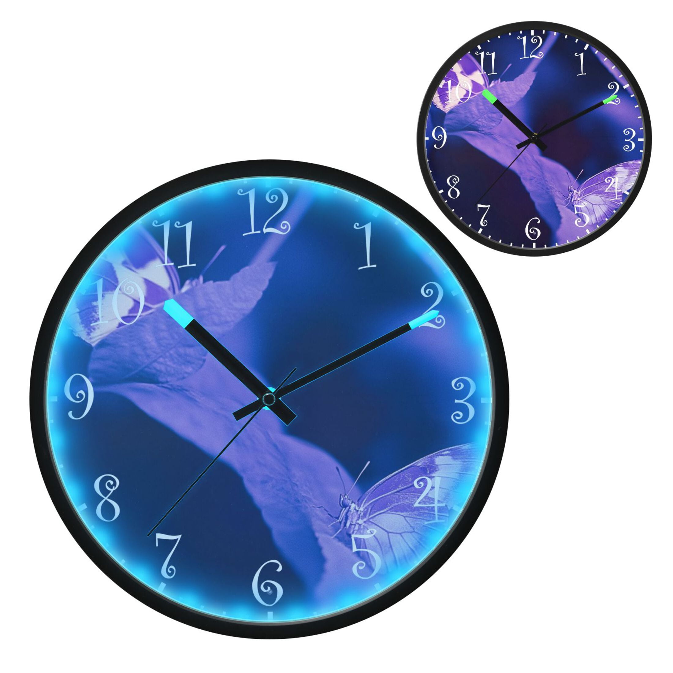 Voice Activated Clock with Glow Light 12 Inch Large Silent Wall Clock ...