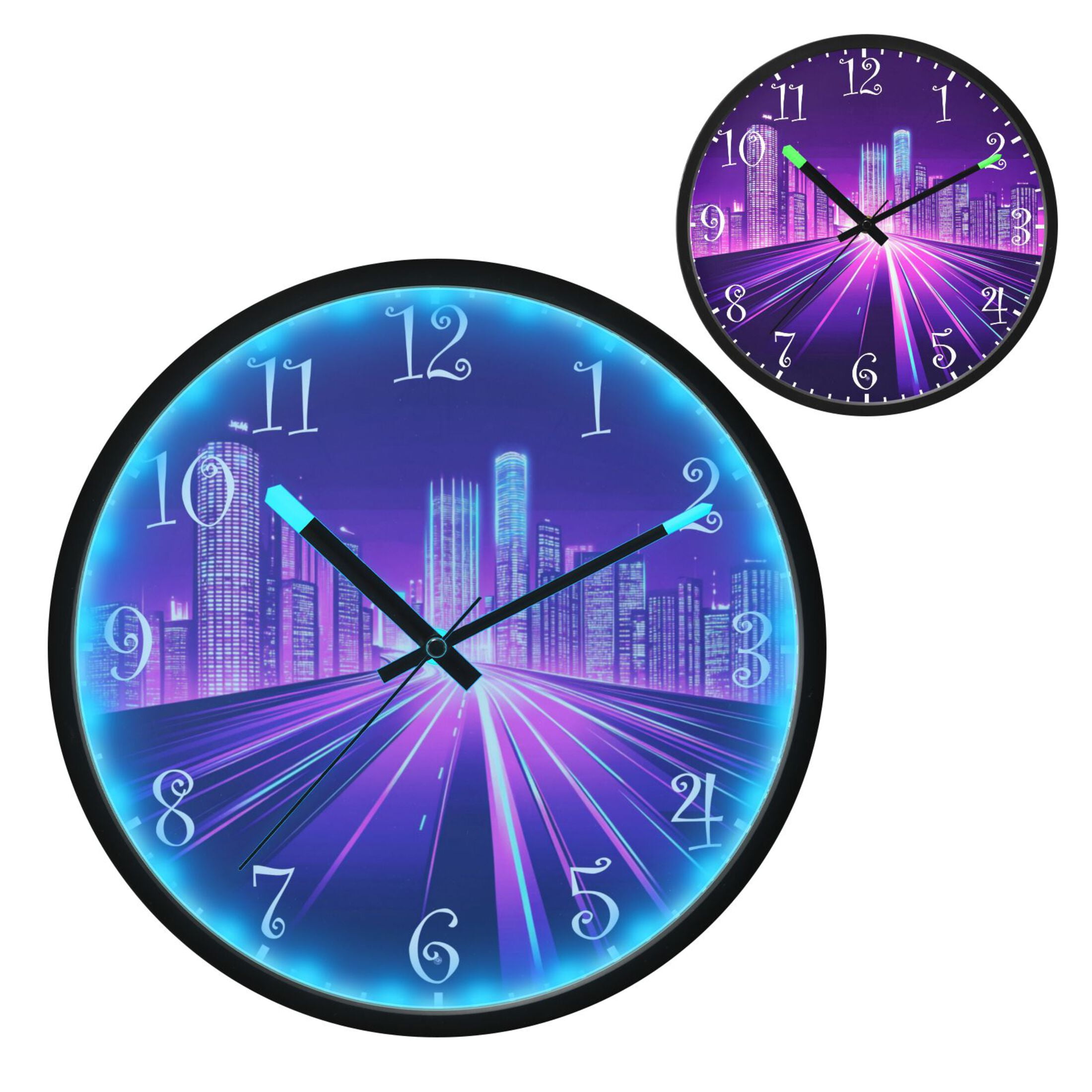 Voice Activated Clock with Glow Light 12 Inch Large Silent Wall Clock ...