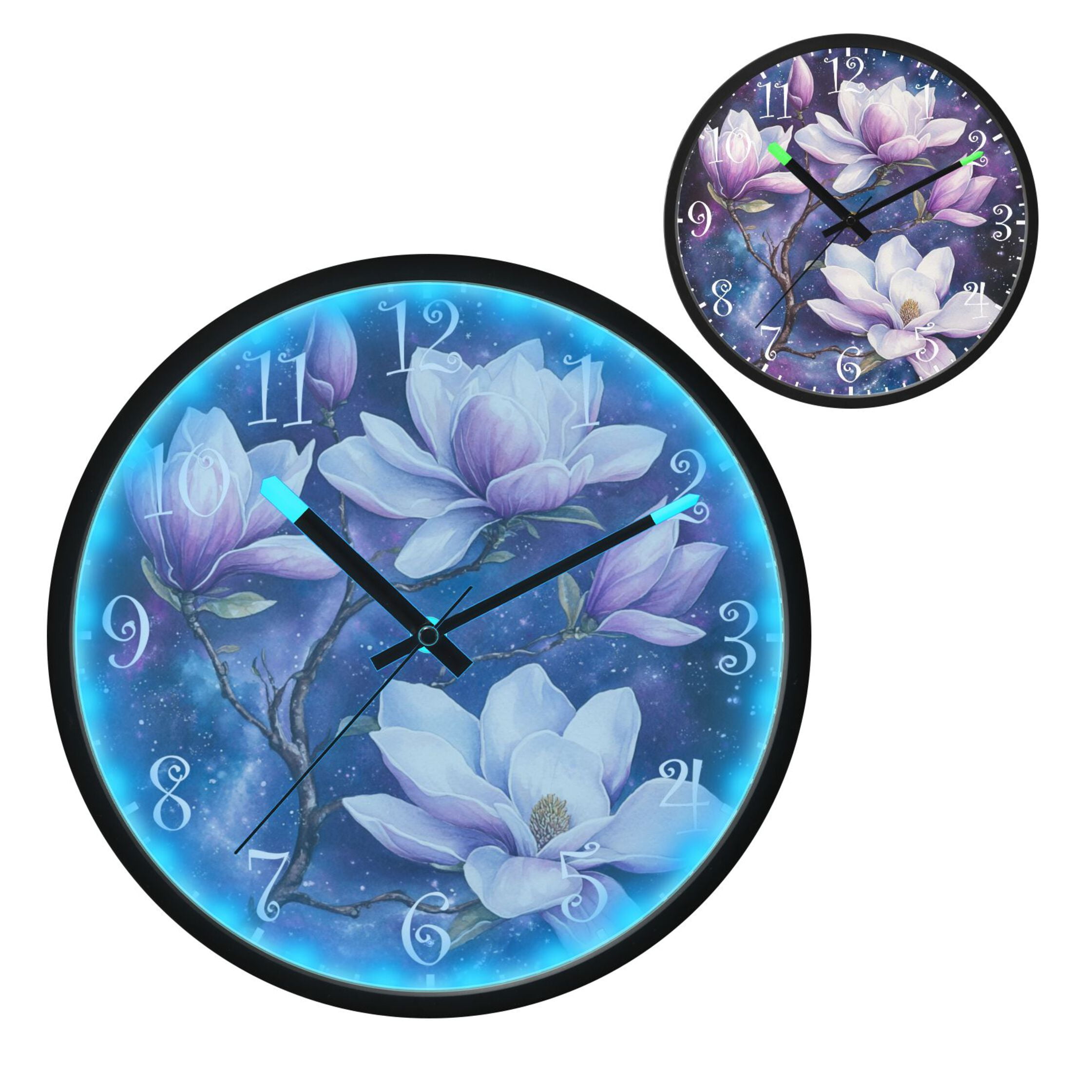 Voice Activated Clock with Glow Light 12 Inch Large Silent Wall Clock ...