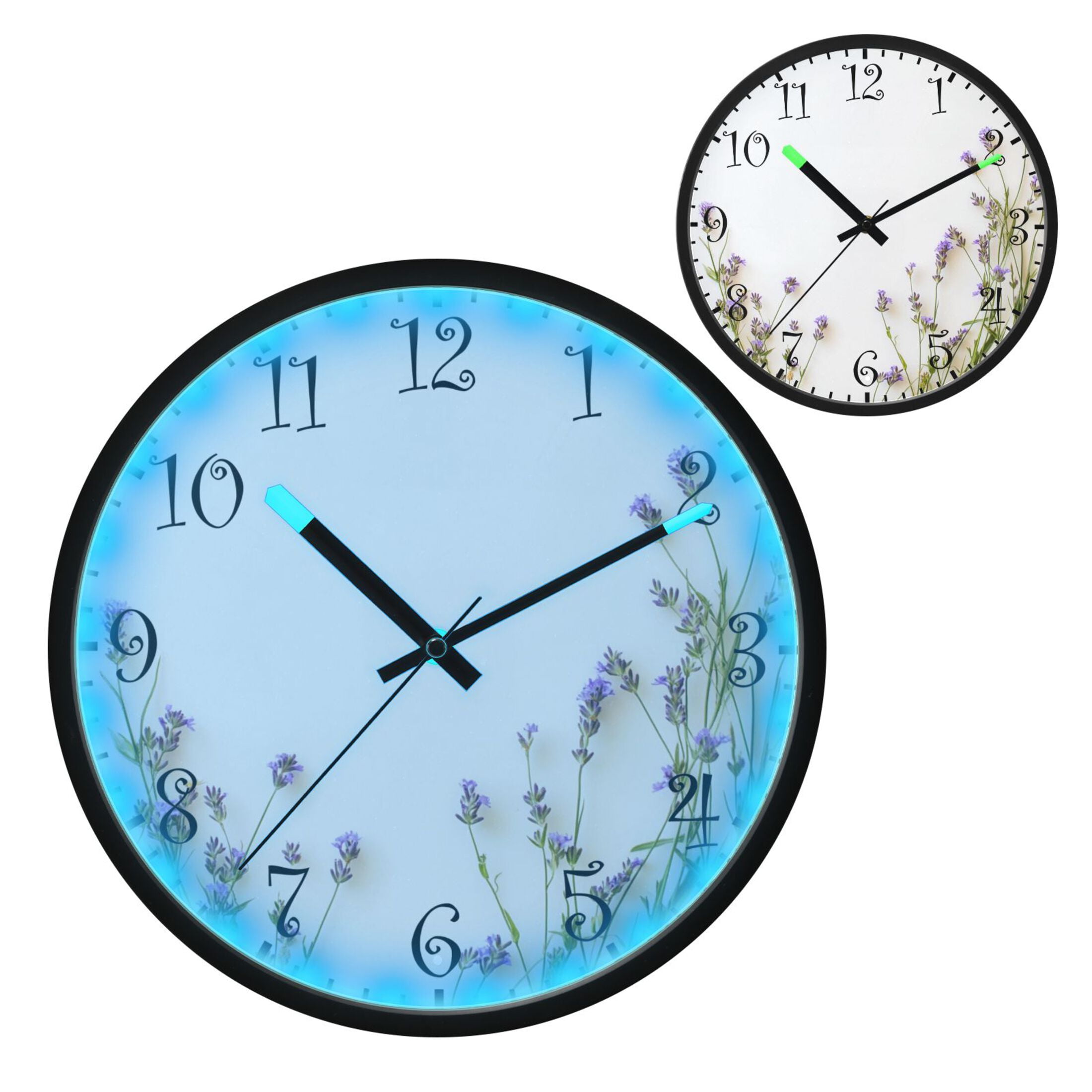 Voice Activated Clock with Glow Light 12 Inch Large Silent Wall Clock ...