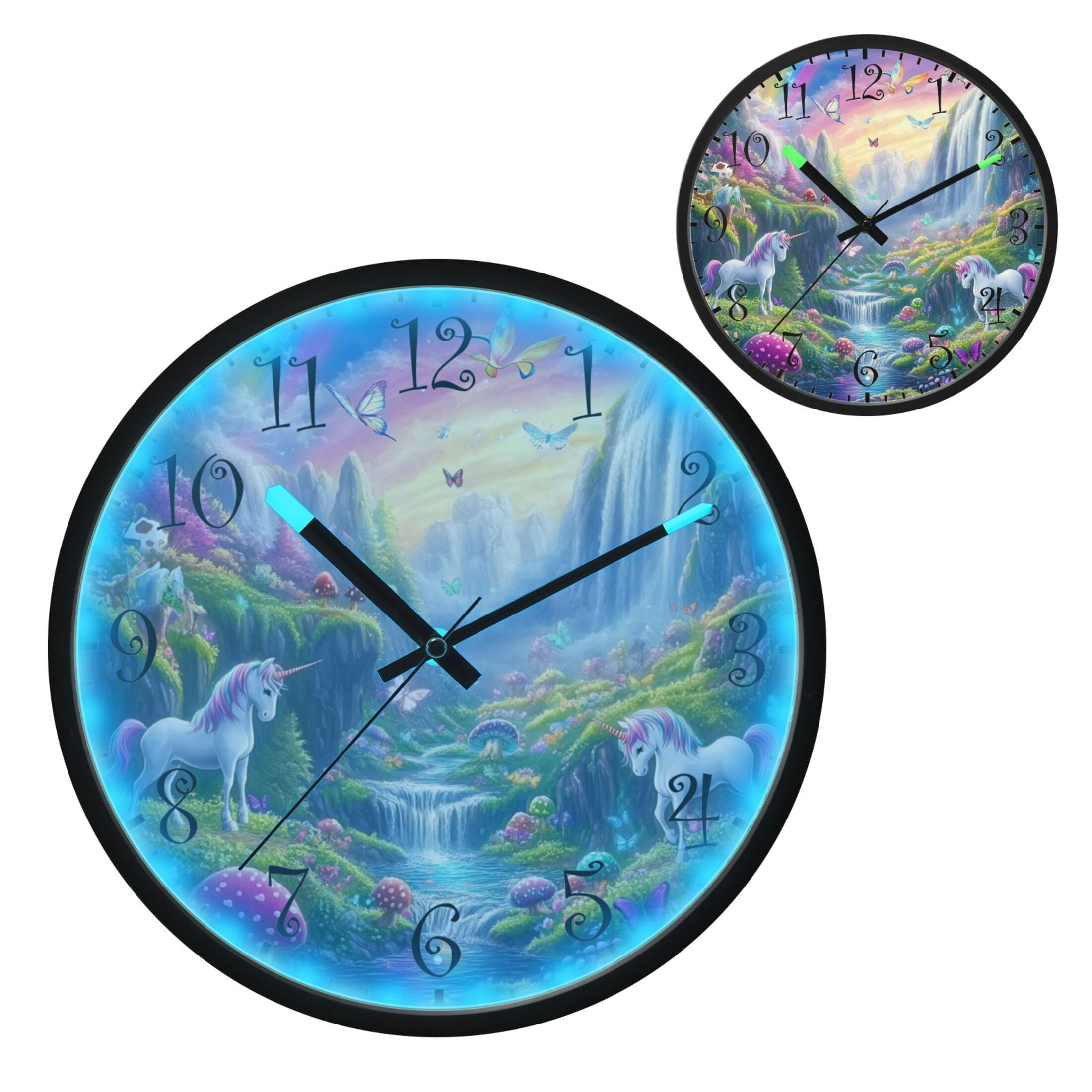 Voice Activated Clock with Glow Light 12 Inch Large Silent Wall Clock ...