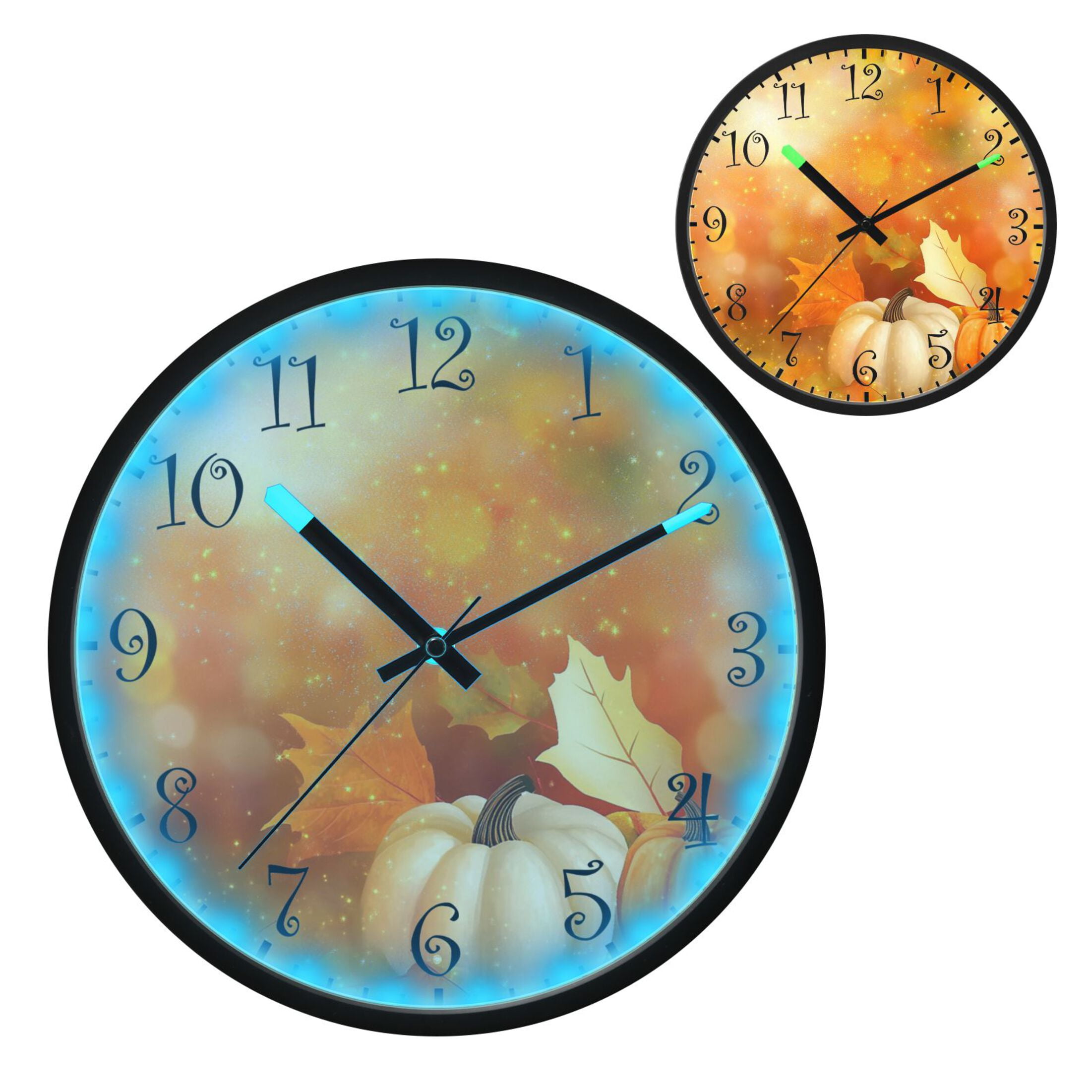 Voice Activated Clock with Glow Light 12 Inch Large Silent Wall Clock ...