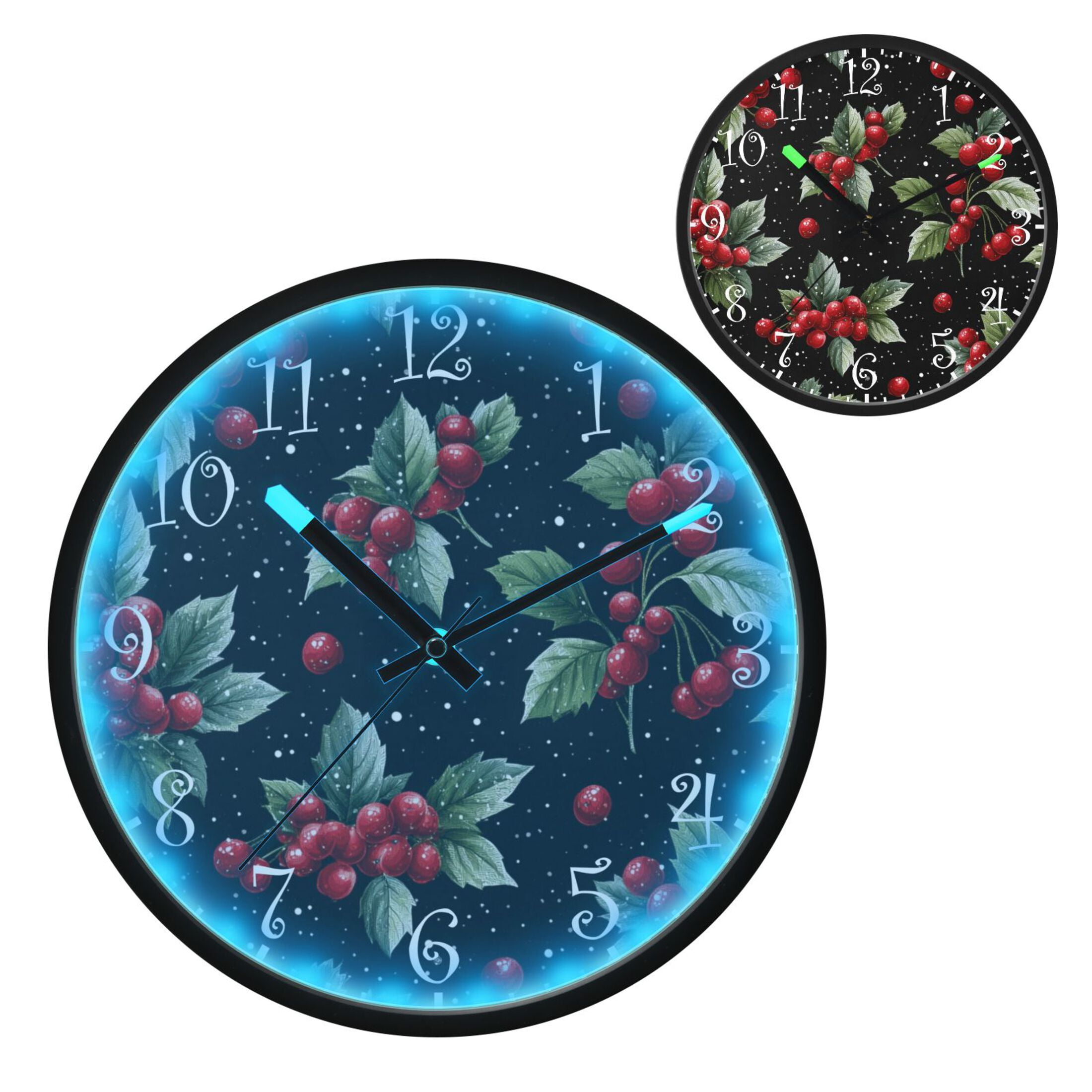 Voice Activated Clock with Glow Light 12 Inch Large Silent Wall Clock ...