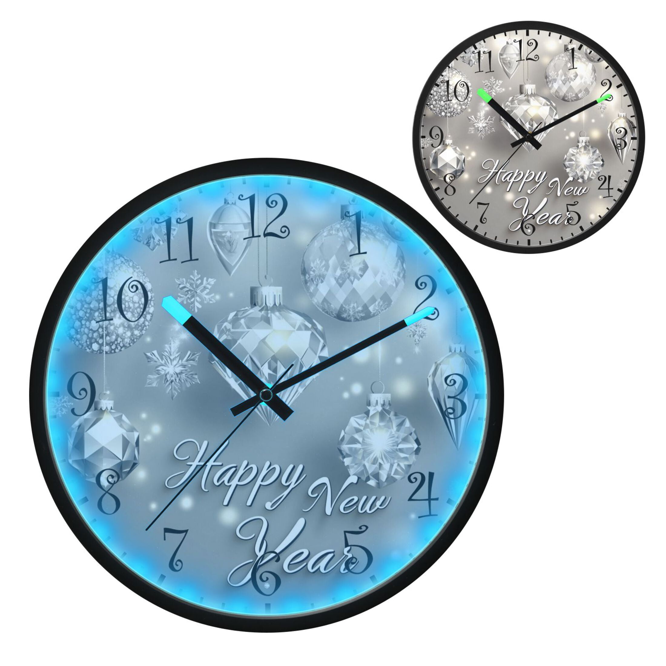 Voice Activated Clock with Glow Light 12 Inch Large Silent Wall Clock ...
