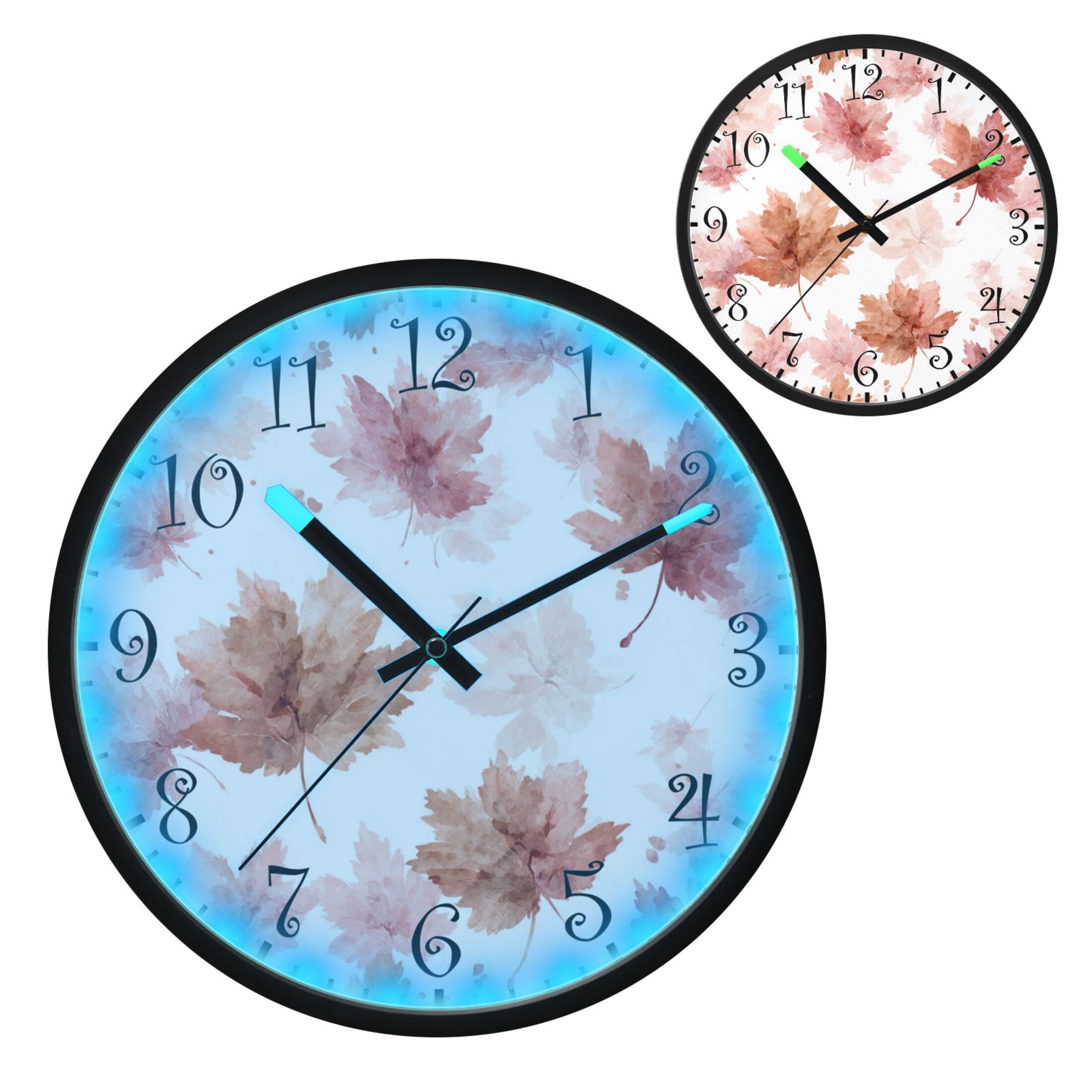 Voice Activated Clock with Glow Light 12 Inch Large Silent Wall Clock ...