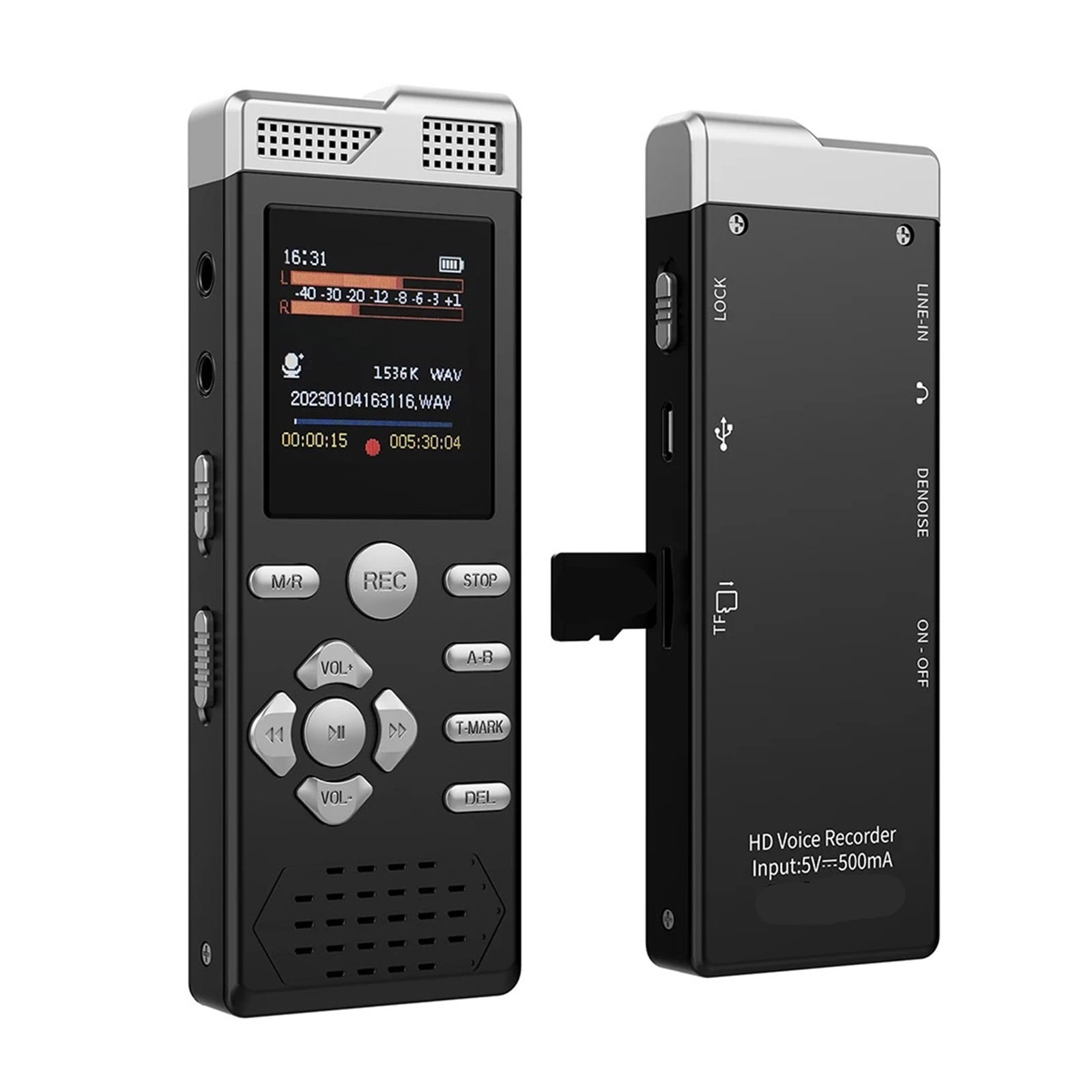 Voice Activated Dual Microphone Recording Password Protection Digital ...