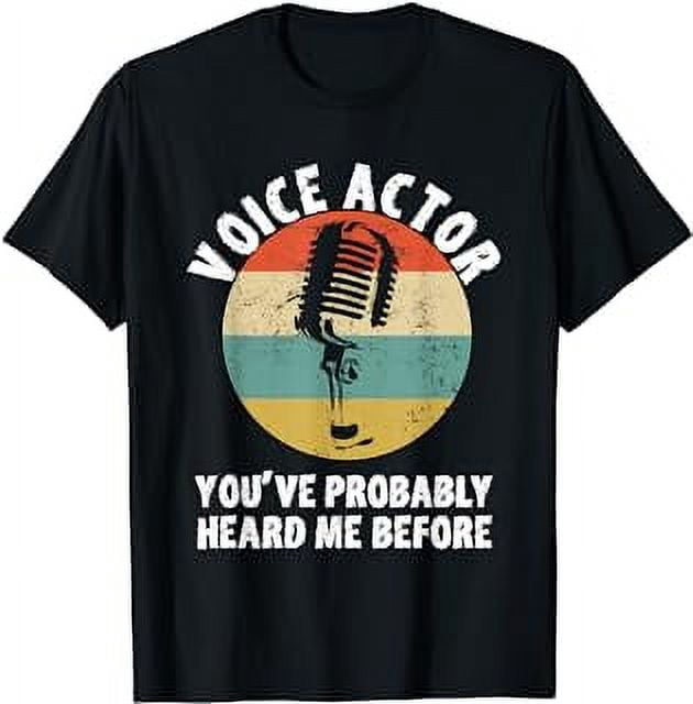 Voice Actor Design Vintage Microphone Voice Over Artist T-Shirt ...