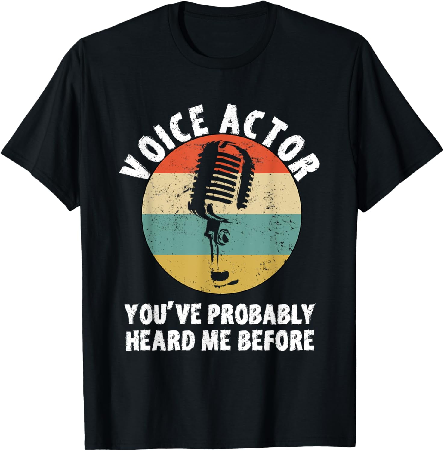 Voice Actor Design Vintage Microphone Voice Over Artist T-Shirtmen and ...
