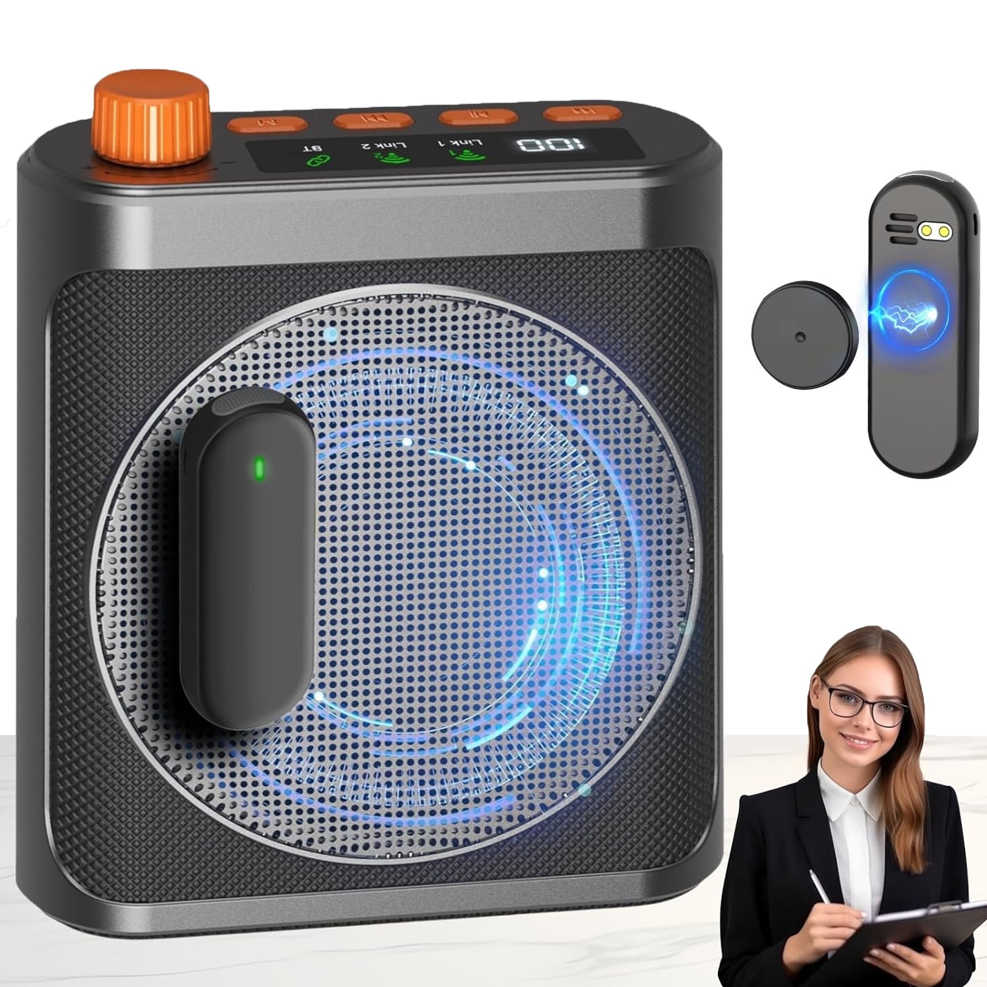 Voice Amplifier Wireless Microphone with Magnetic Lavalier, Voice ...
