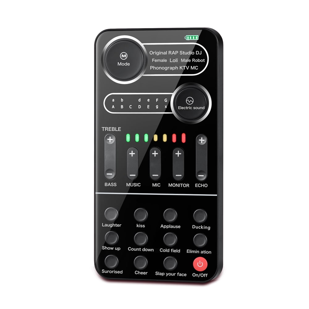 Voice Changer Portable External Live Sound Card Set with 9 Sound ...