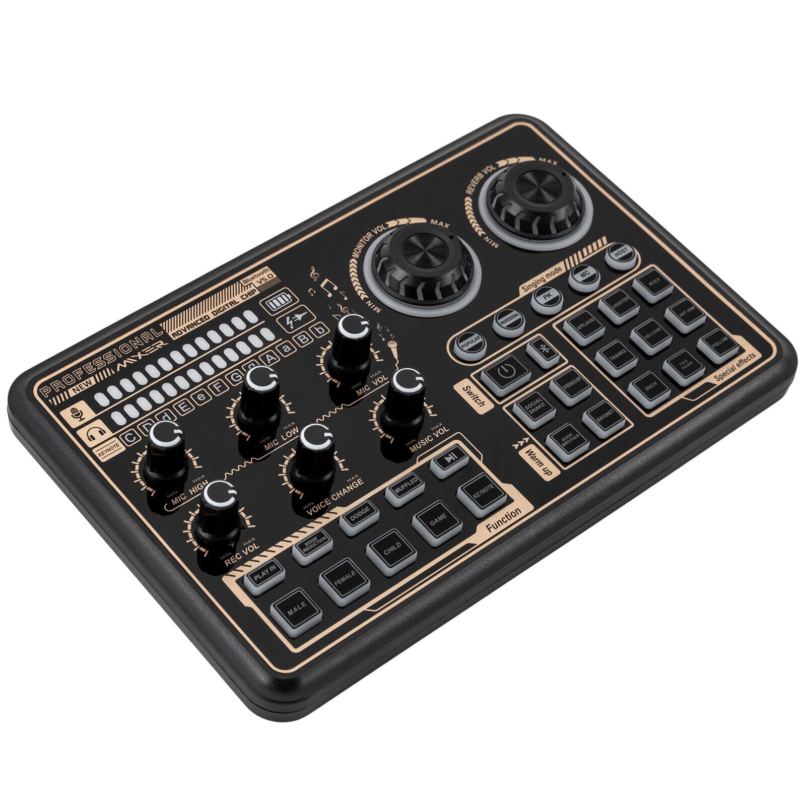 Voice Changer Sound Mixer Board, Live Streaming Bluetooth Sound Mixer ...