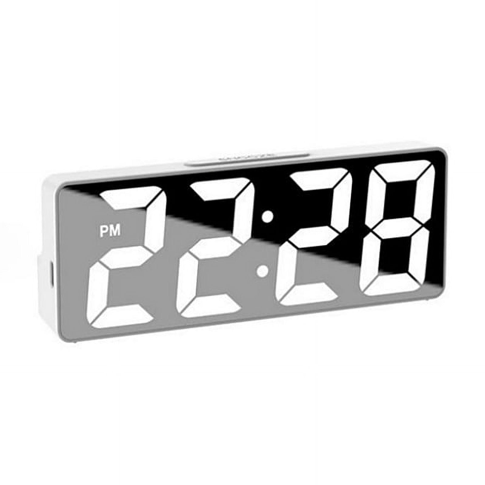 Voice Control Digital Alarm Clock Temperature Date 2 Alarm Snooze Night ...