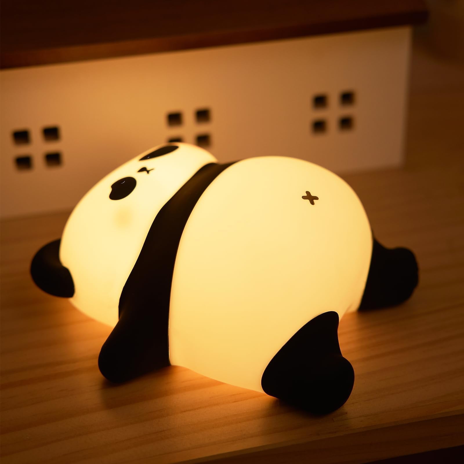 Panda Night Light,30-Minute Timer, Cute Animal Silicone Nursery Night ...
