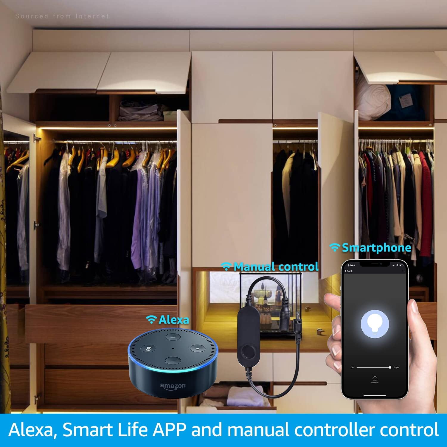 Voice Control Smart LED Safe Lighting Kit, (6) 12 Inch Dimmable ...