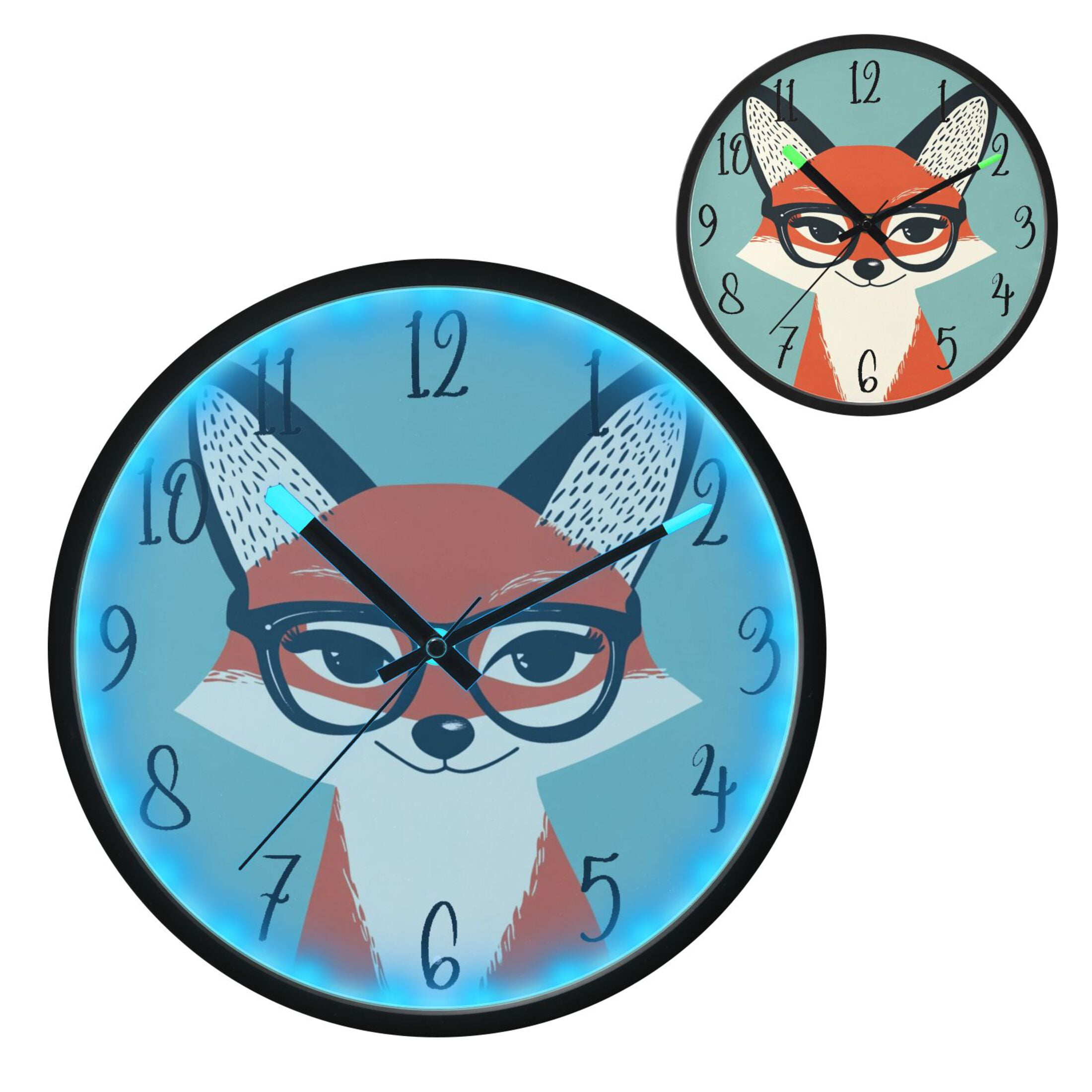 Voice Controlled Luminous Clock LED Night Light 12 Inch Silent Wall ...