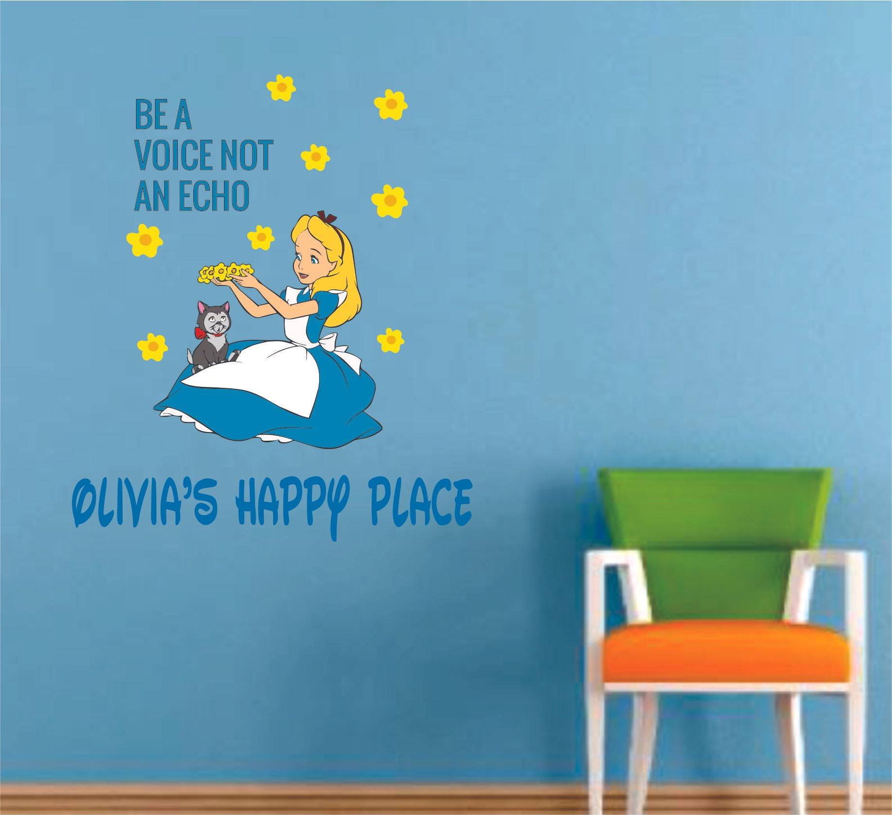 Voice Echo Alice in Wonderland Cartoon Customized Wall Decal - Custom ...