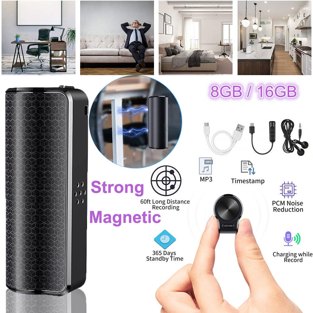 Voice Recorder 8G Magnetic Digital Audio Recorder Device Activated ...